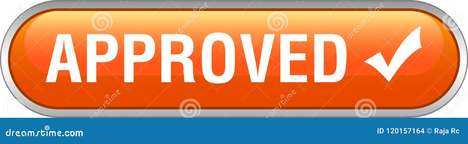 Approved web button stock vector. Illustration of confirmation - 120157164