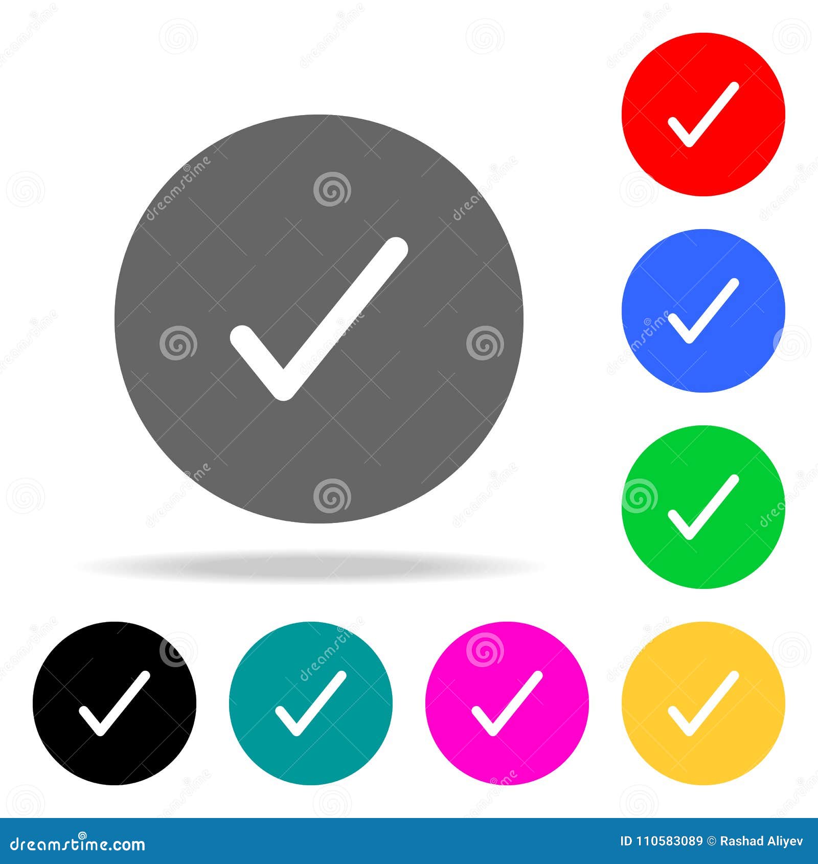 Approved Web Icon. Elements in Multi Colored Icons for Mobile Concept ...
