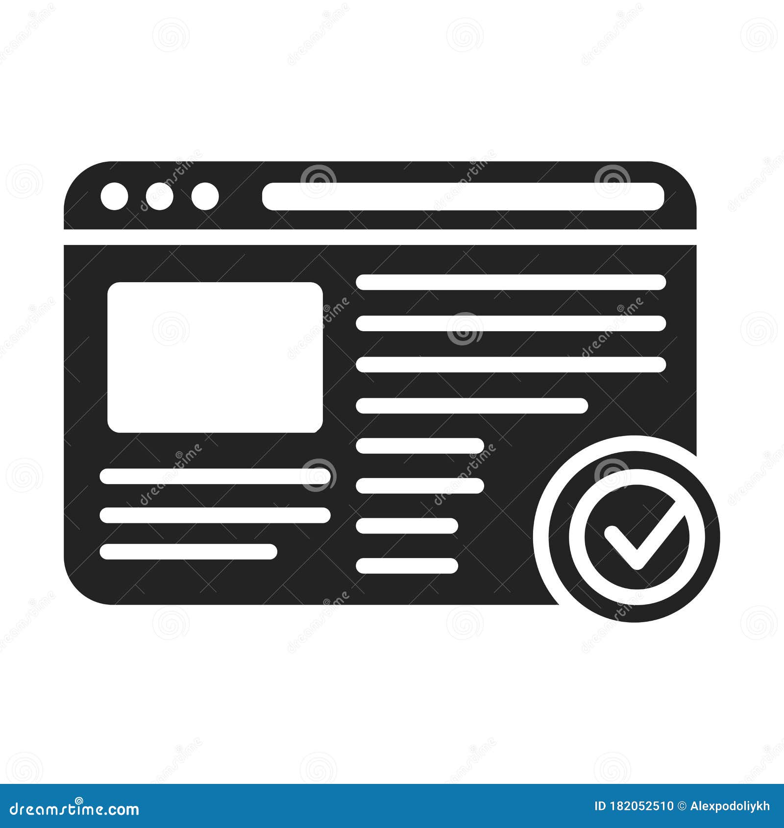 Approved Web Site Black Glyph Icon. Successful Registration Concept ...