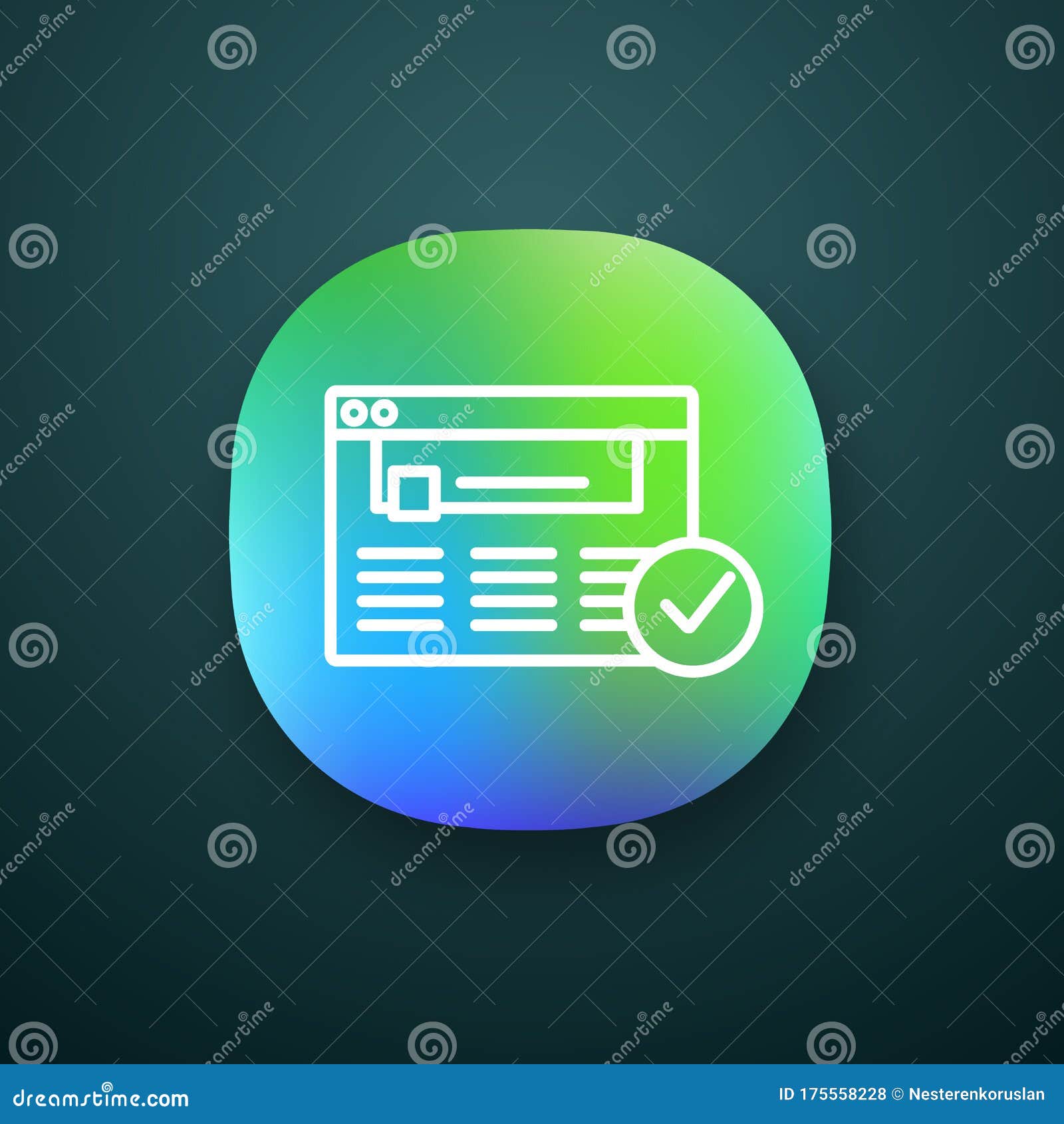 Approved website app icon stock vector. Illustration of account - 175558228