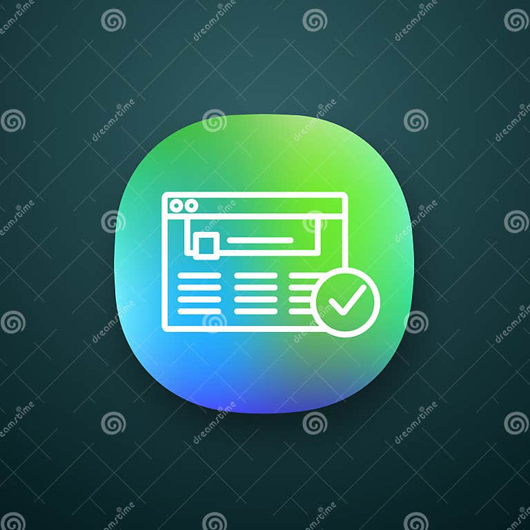Approved website app icon stock vector. Illustration of account - 175558228