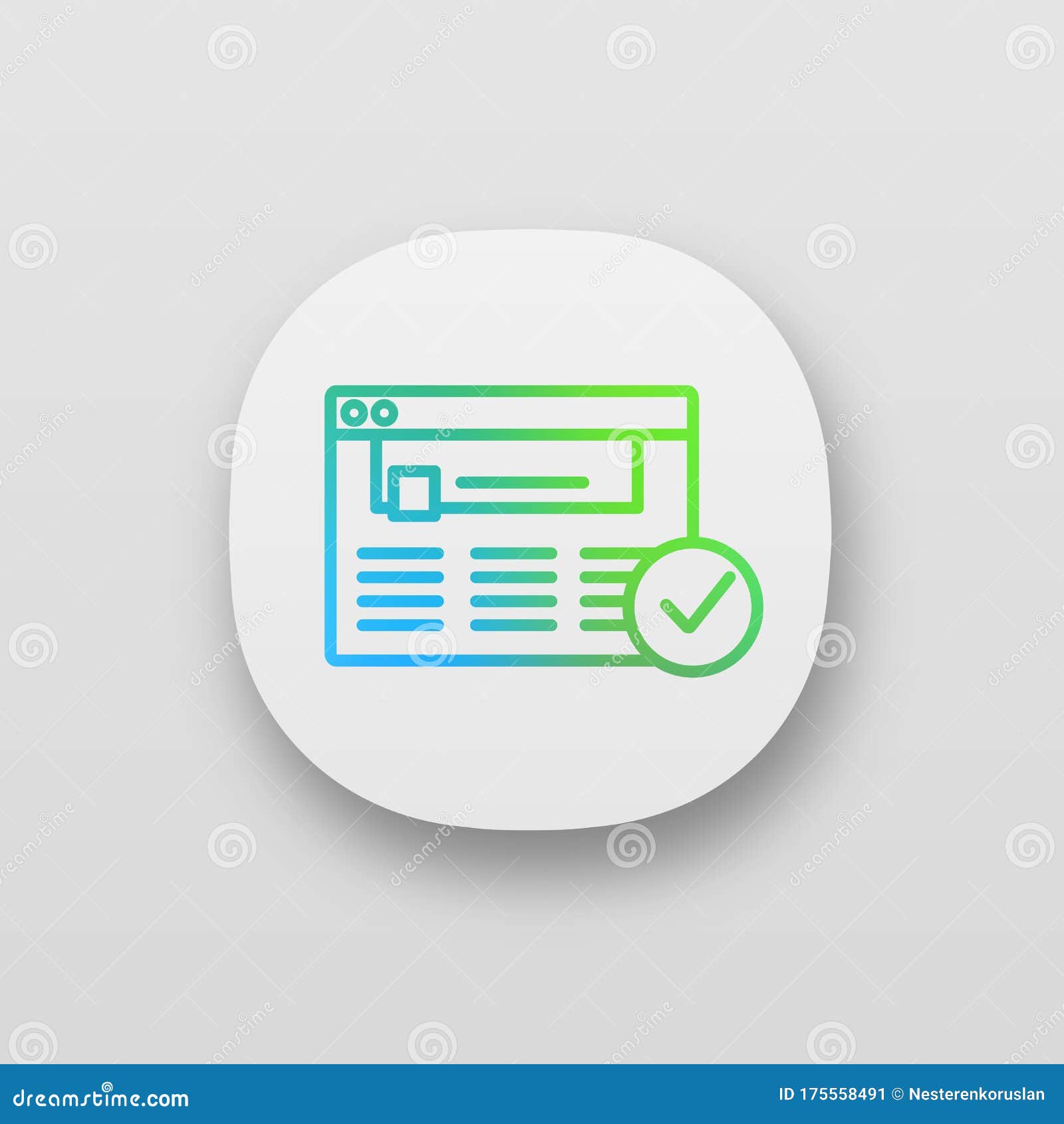 Approved website app icon stock vector. Illustration of laptop - 175558491