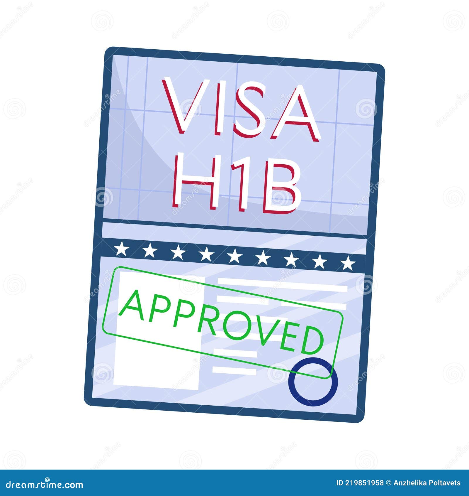 Approved Working American Visa, Top View, Isolated On A White ...