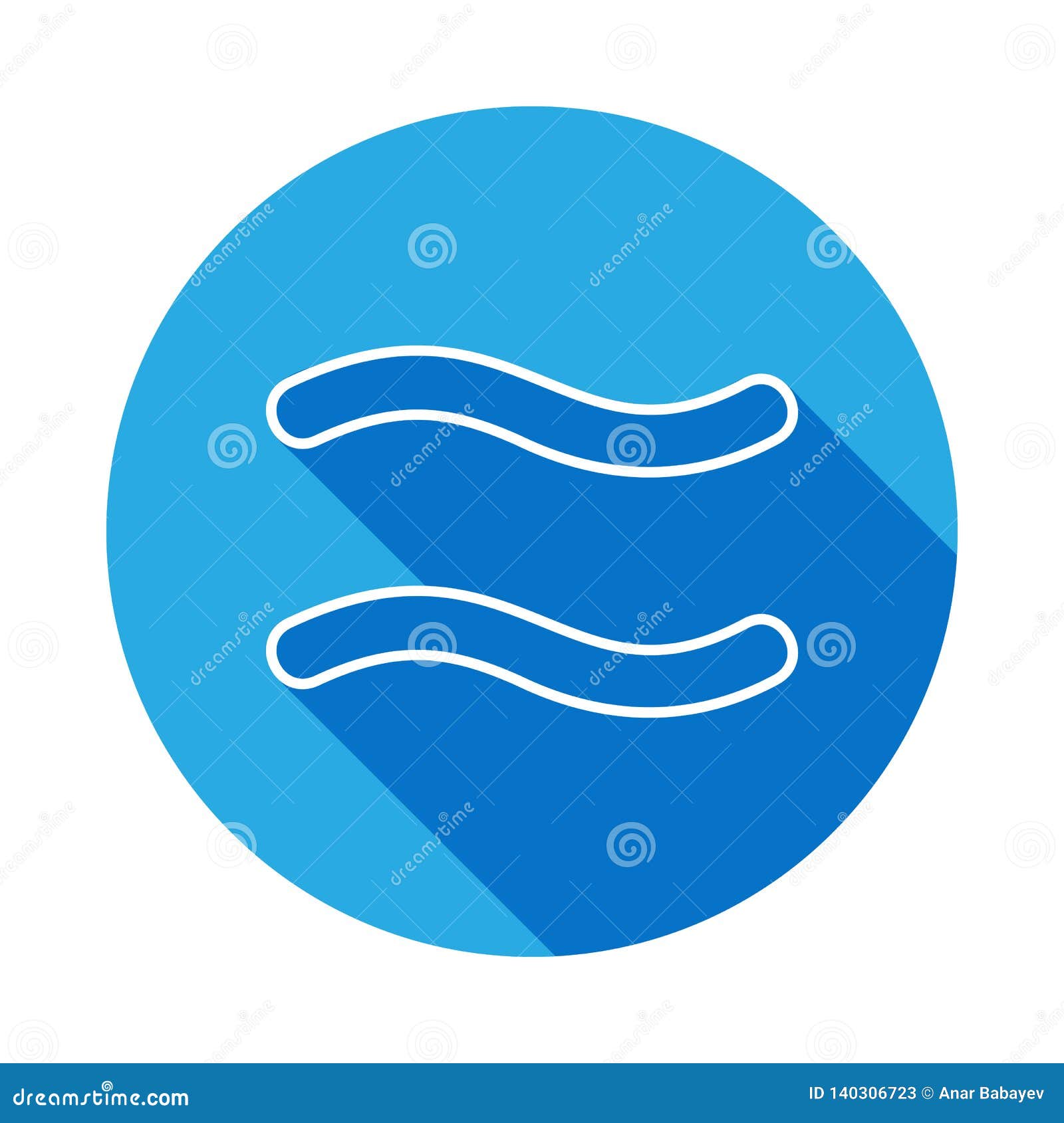 The Approximate Sign is Icon with Long Shadow. Thin Line Icon for ...