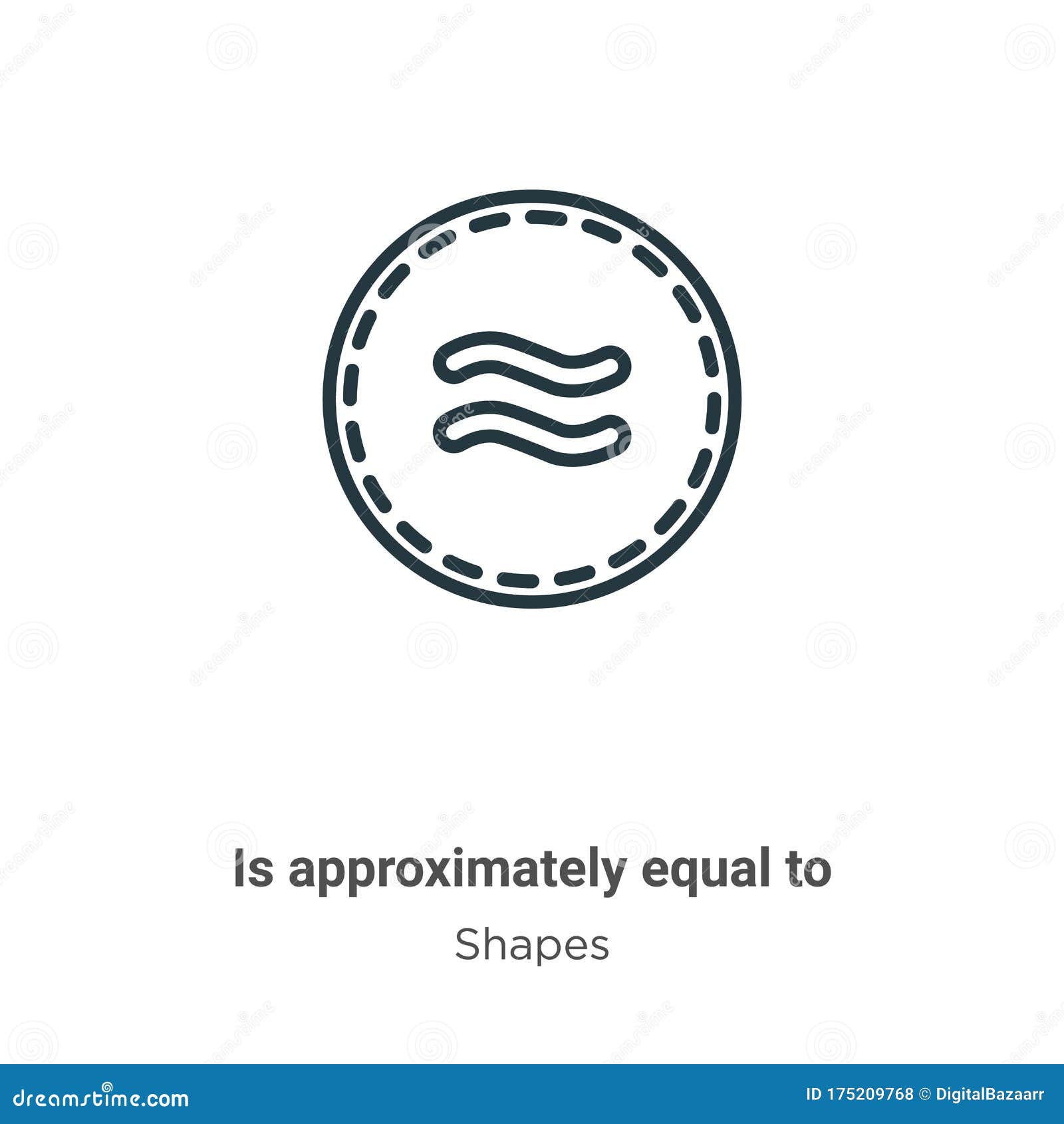 Is Approximately Equal To Outline Vector Icon. Thin Line Black is ...