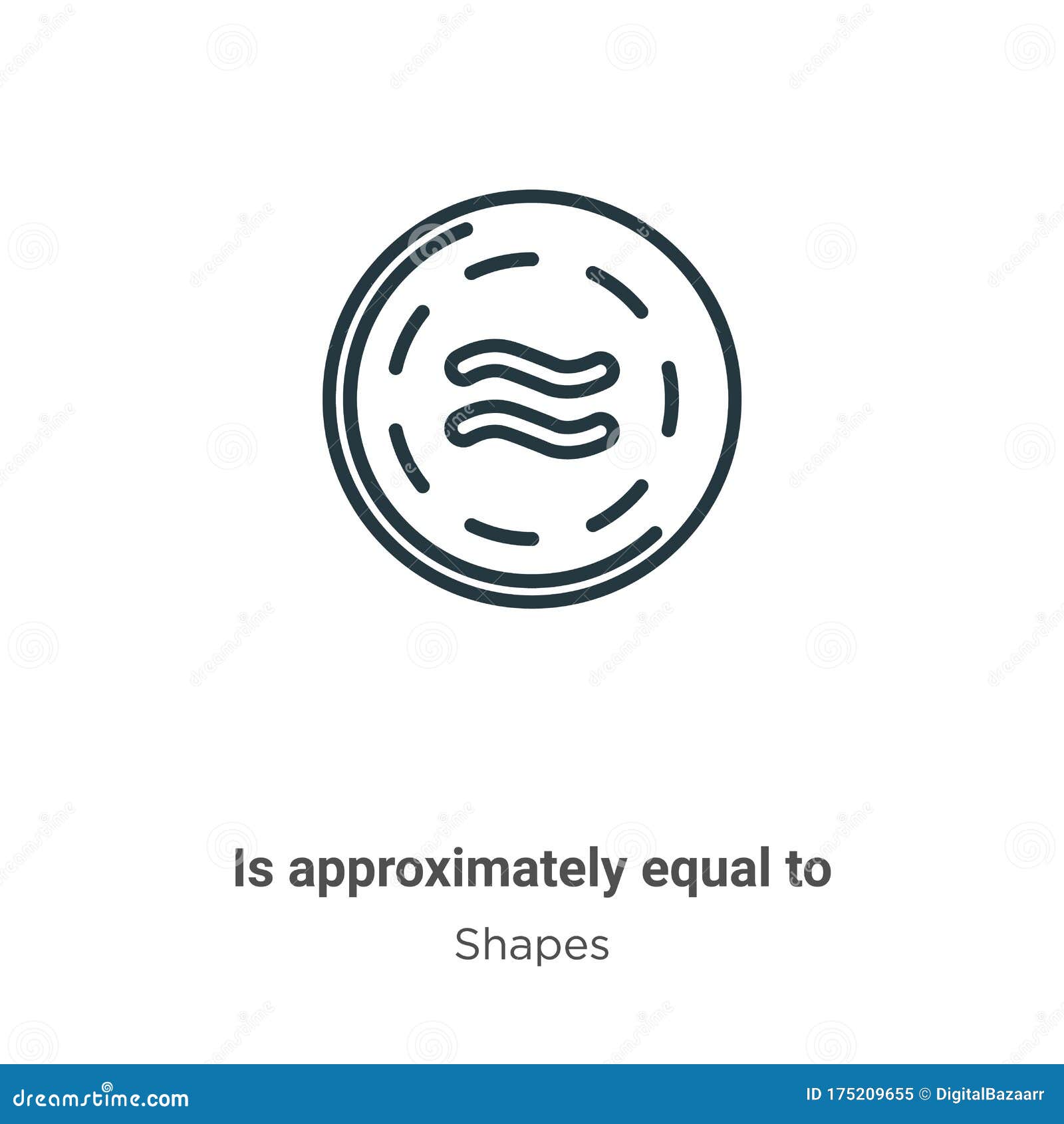 Approximately Equal Outline Icon Vector Illustration | CartoonDealer ...