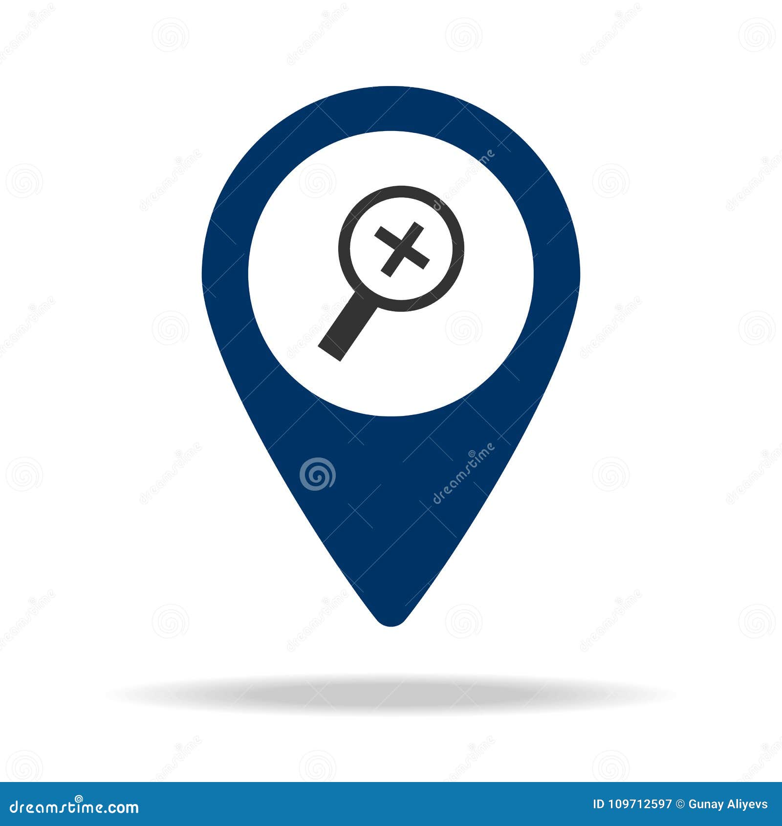 Approximation Sign in Blue Map Pin Icon. Element of Map Point for ...