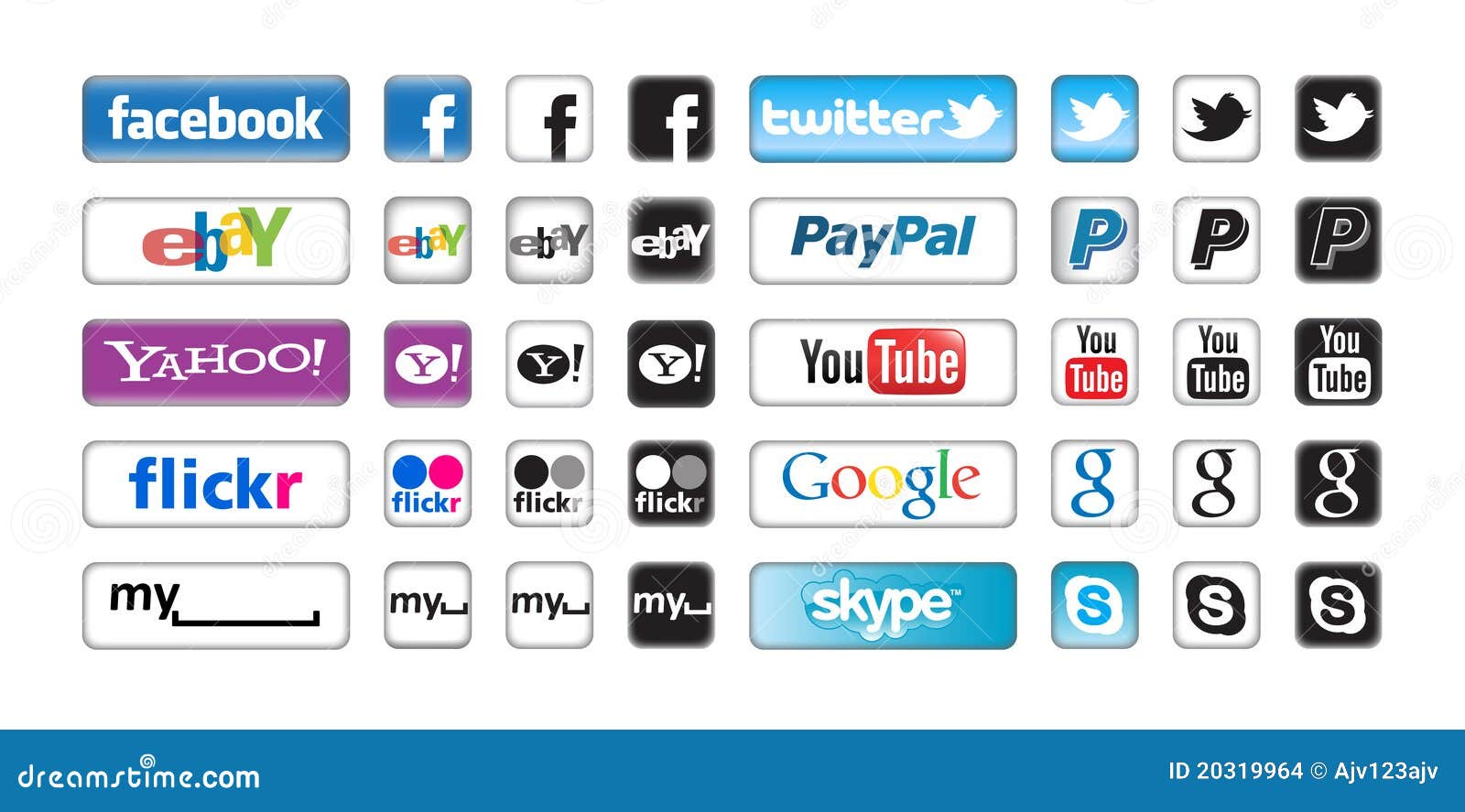 Apps Buttons for Social Networking Editorial Stock Image - Illustration ...