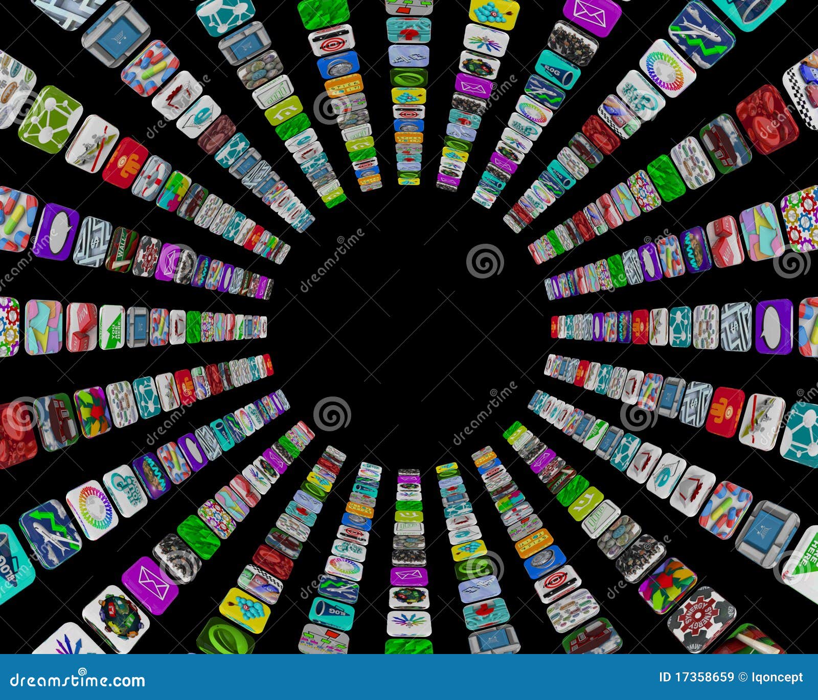 Apps in a Circular Pattern - Tile Buttons Stock Illustration ...