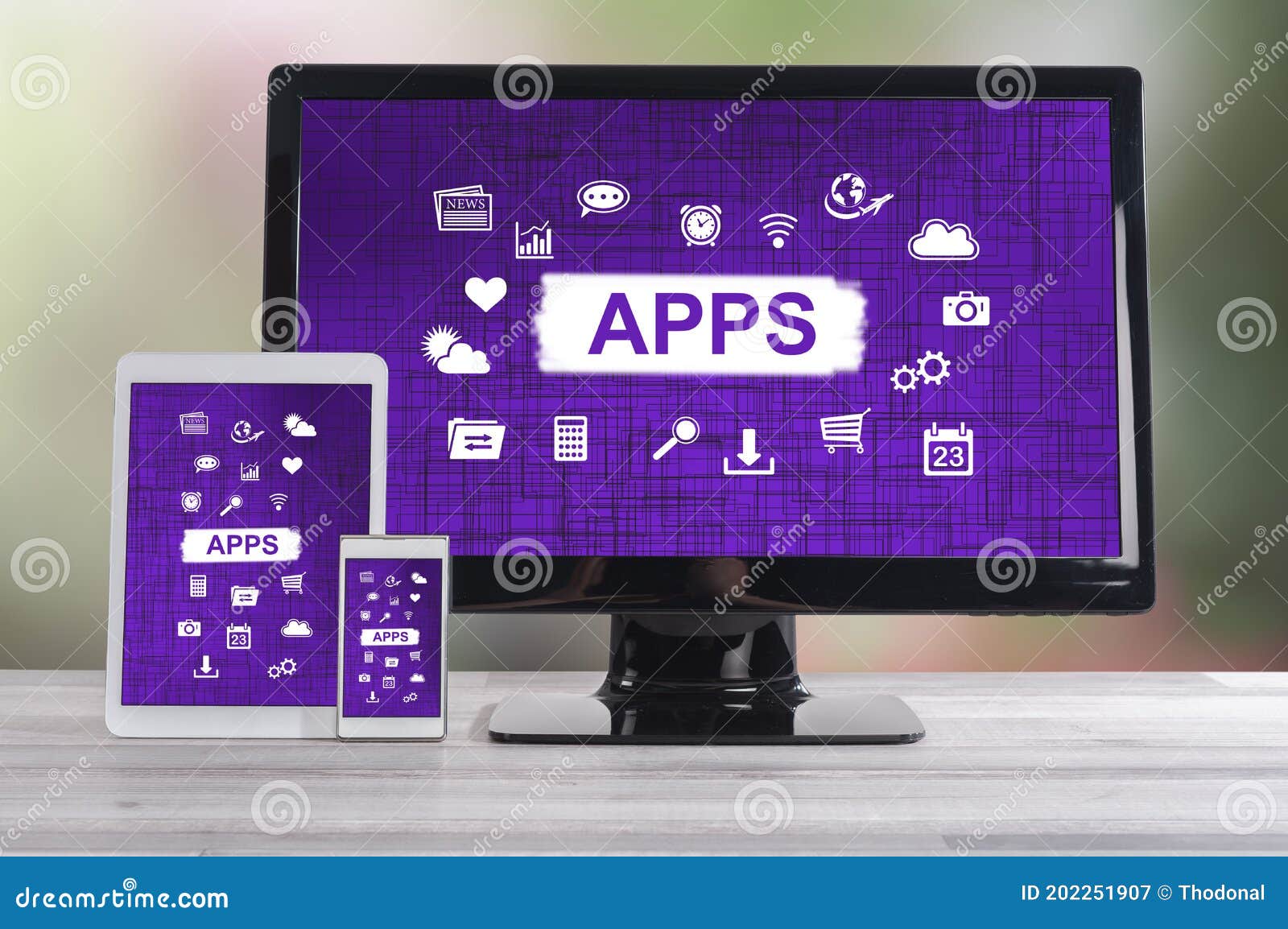 Apps Concept on Different Devices Stock Image - Image of store ...