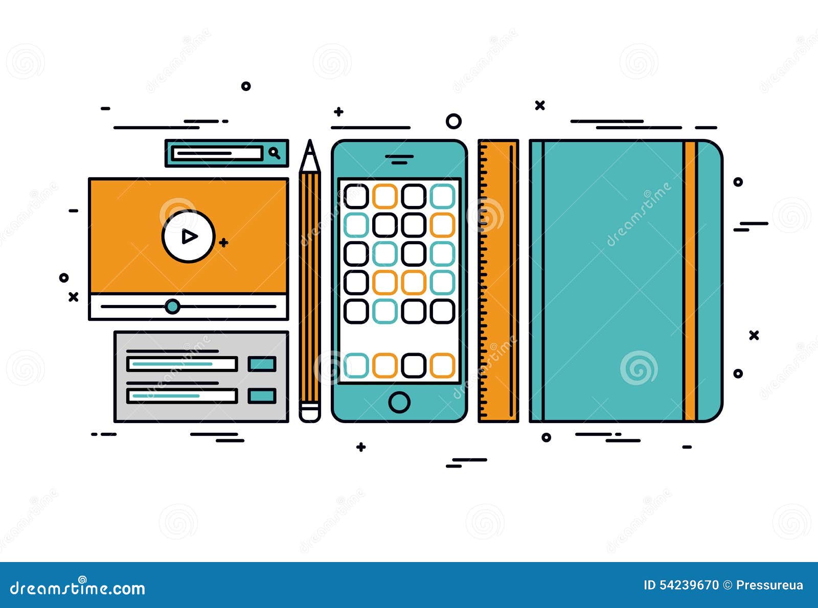 Apps Develop Line Style Illustration Stock Vector - Illustration of ...