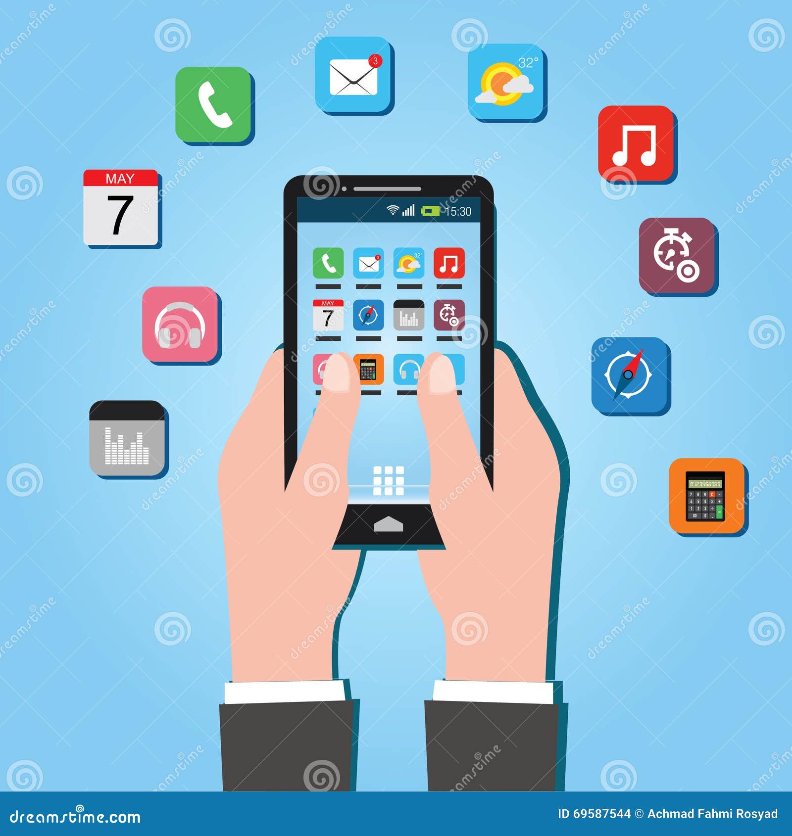 Apps Economy Mobile Application Development Ecosystem Stock Vector ...