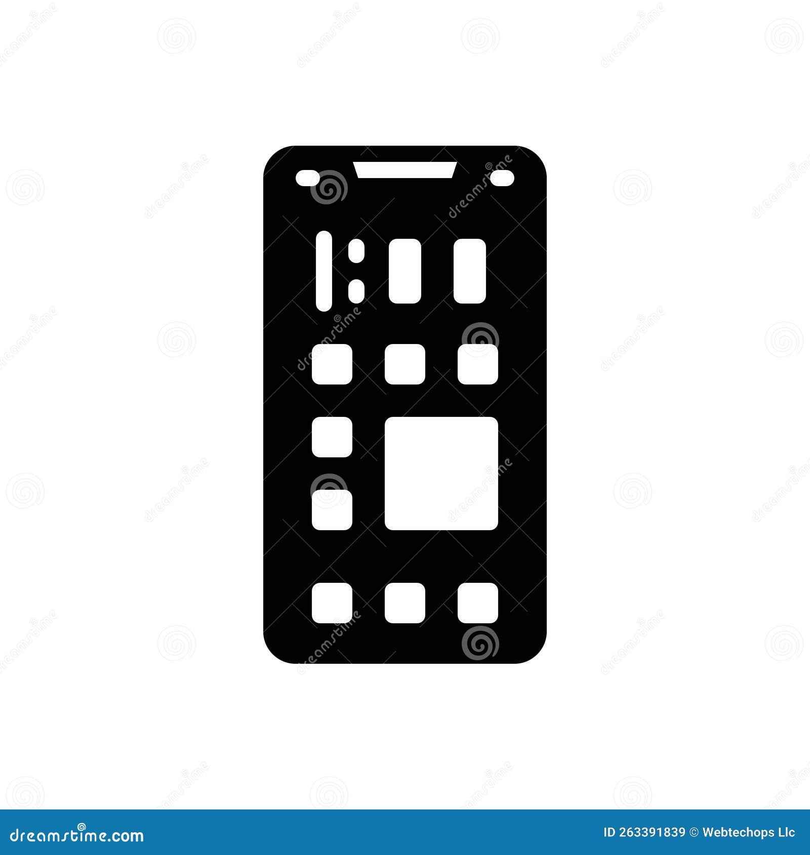 Black Solid Icon for Apps, Screen and Phone Stock Vector - Illustration ...
