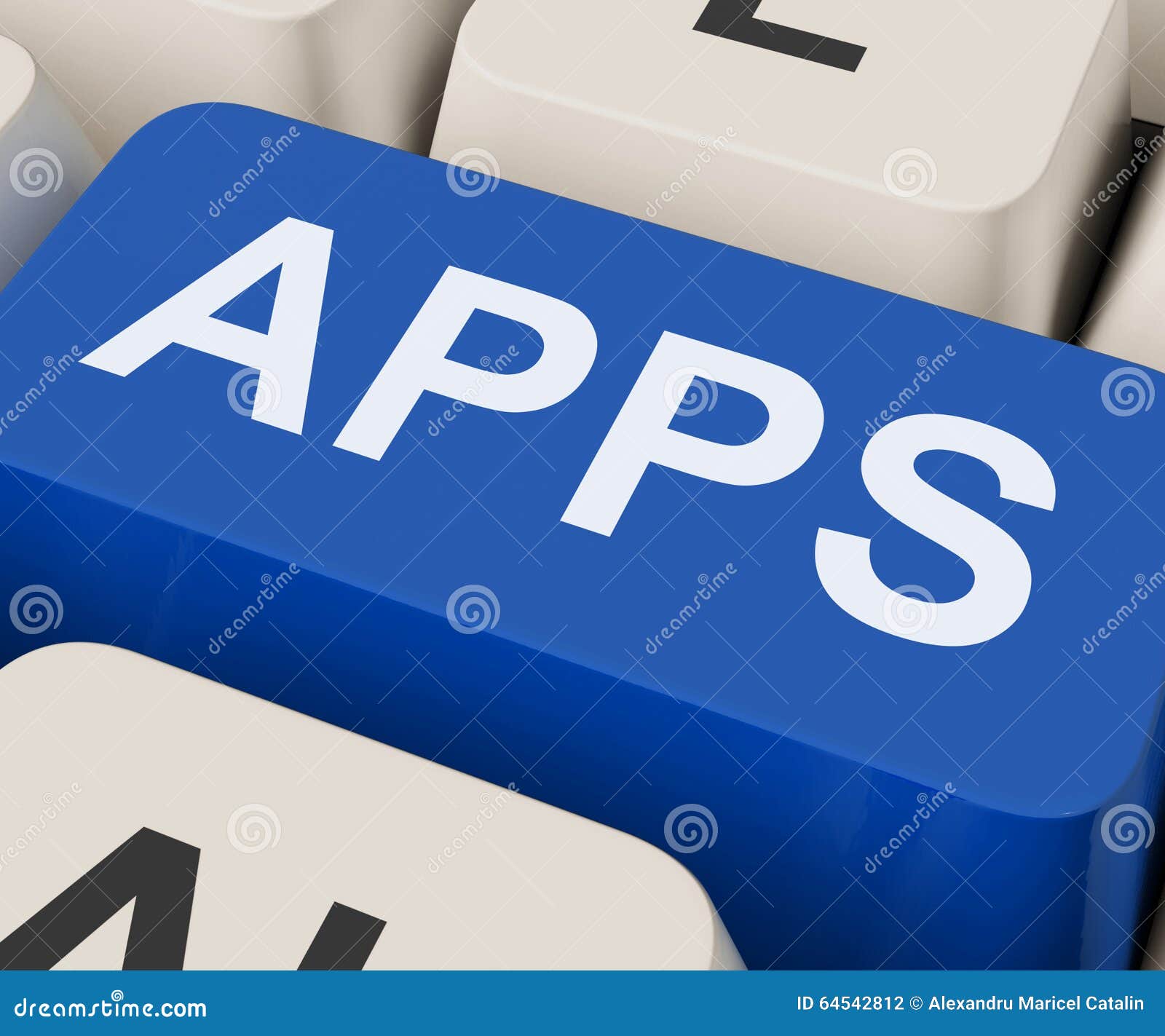 Apps Keys Shows Internet Application or App Stock Photo - Image of ...