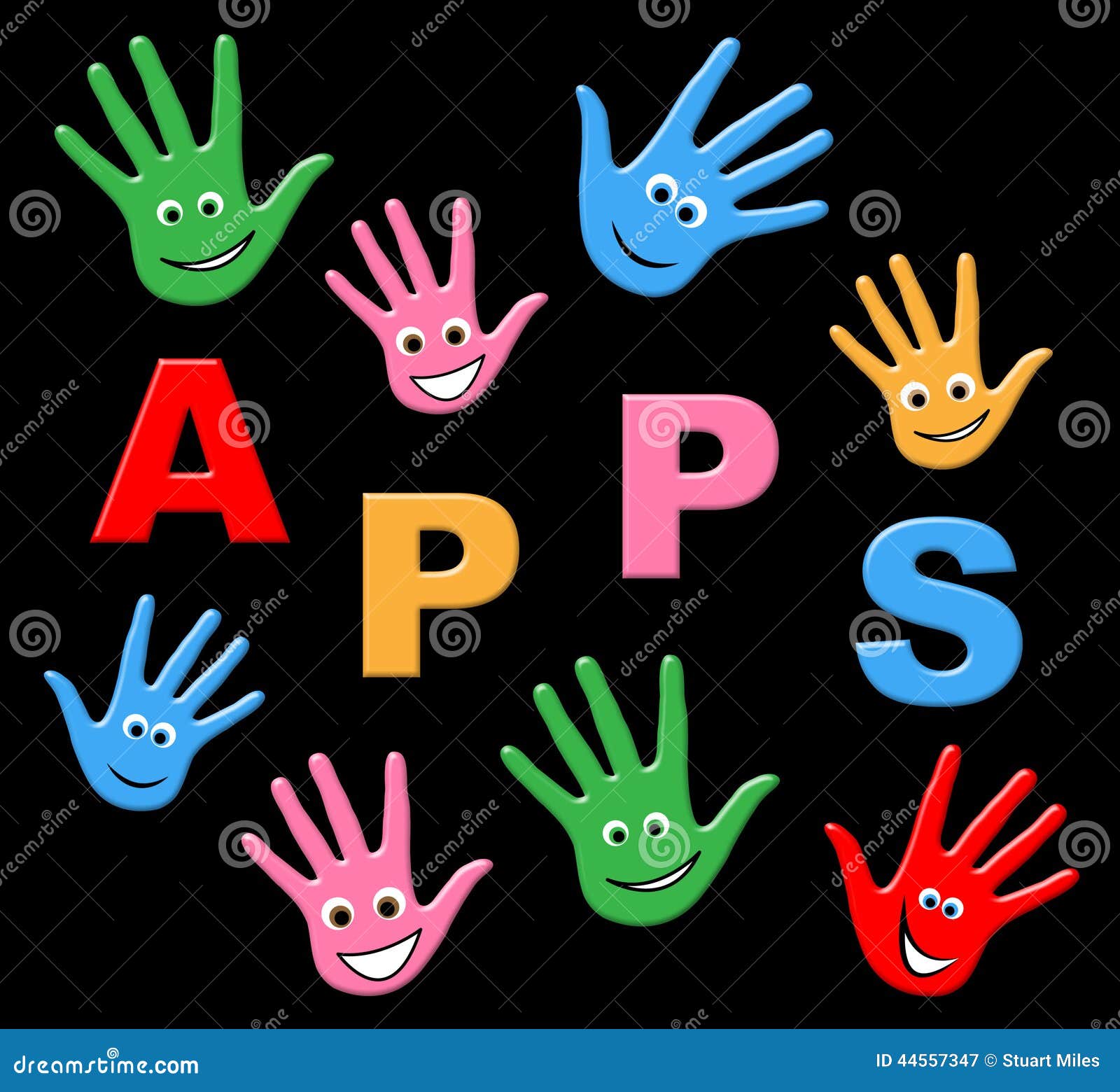 Apps Kids Means Application Software and Youngsters Stock Illustration ...