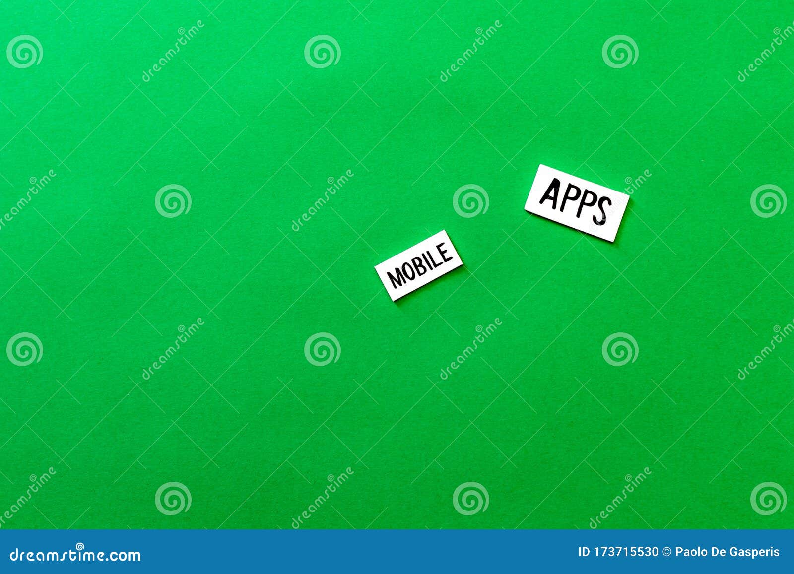 Apps Mobile Text on Green Background. Flat Color Design Computer for ...