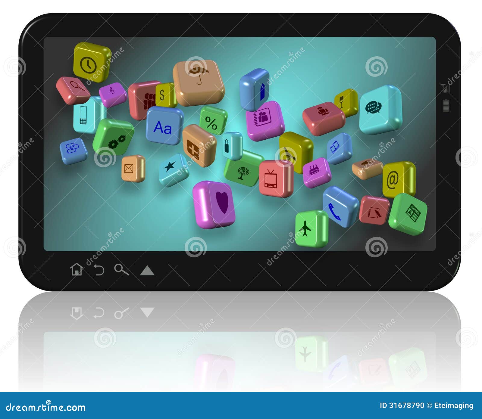 Apps on tablet stock illustration. Illustration of device - 31678790