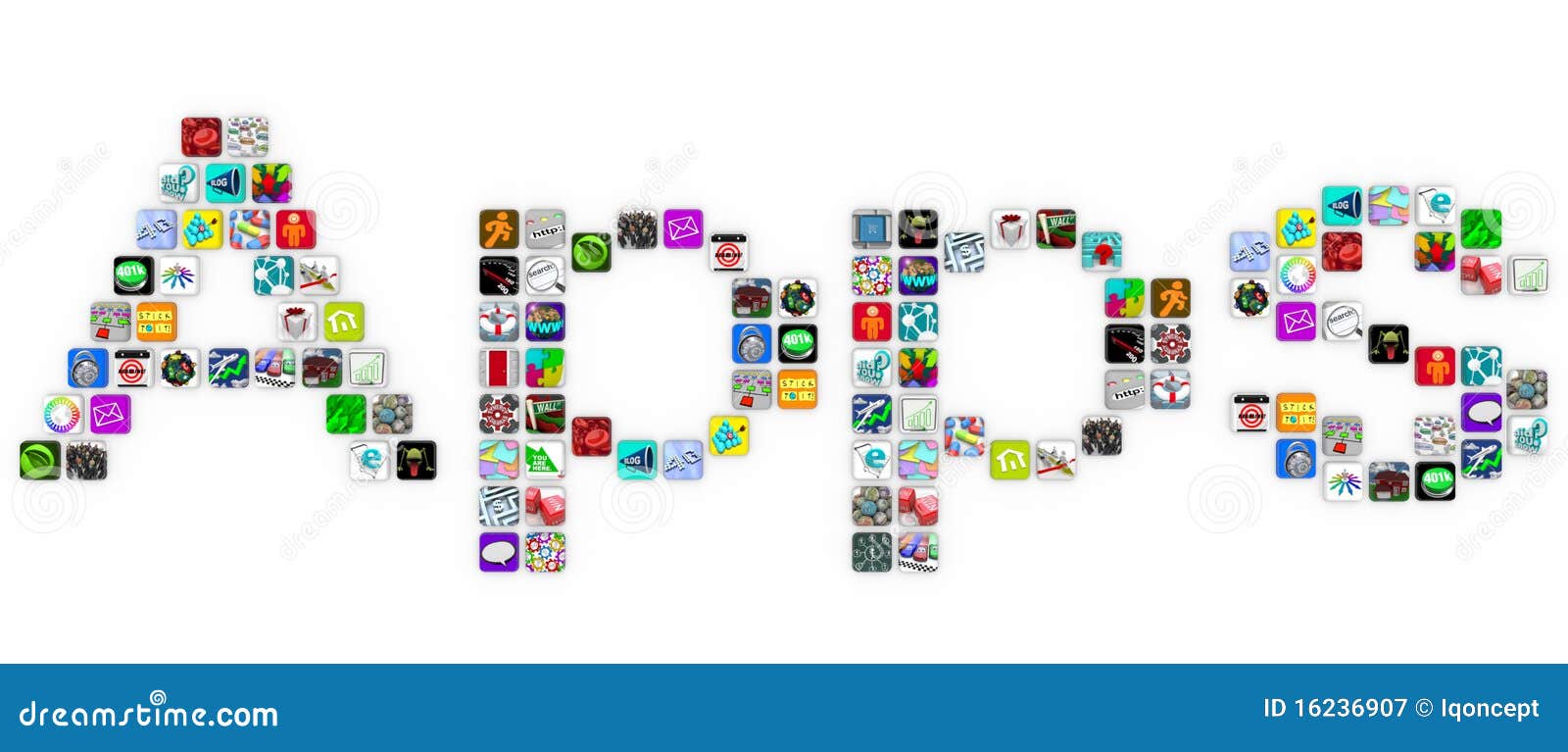 Apps - Tile Icons Form Word on White Background Stock Illustration ...