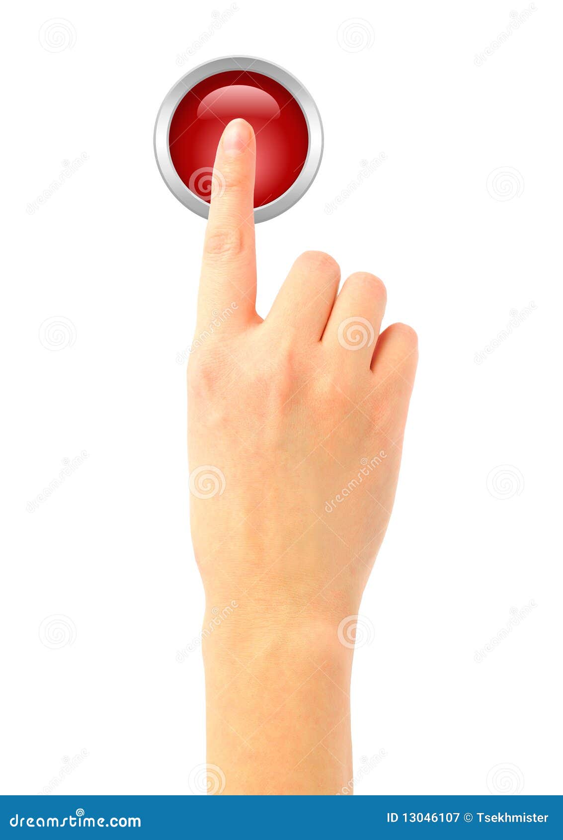 Appuyer sur des boutons image stock. Image du main, poussée - 13046107