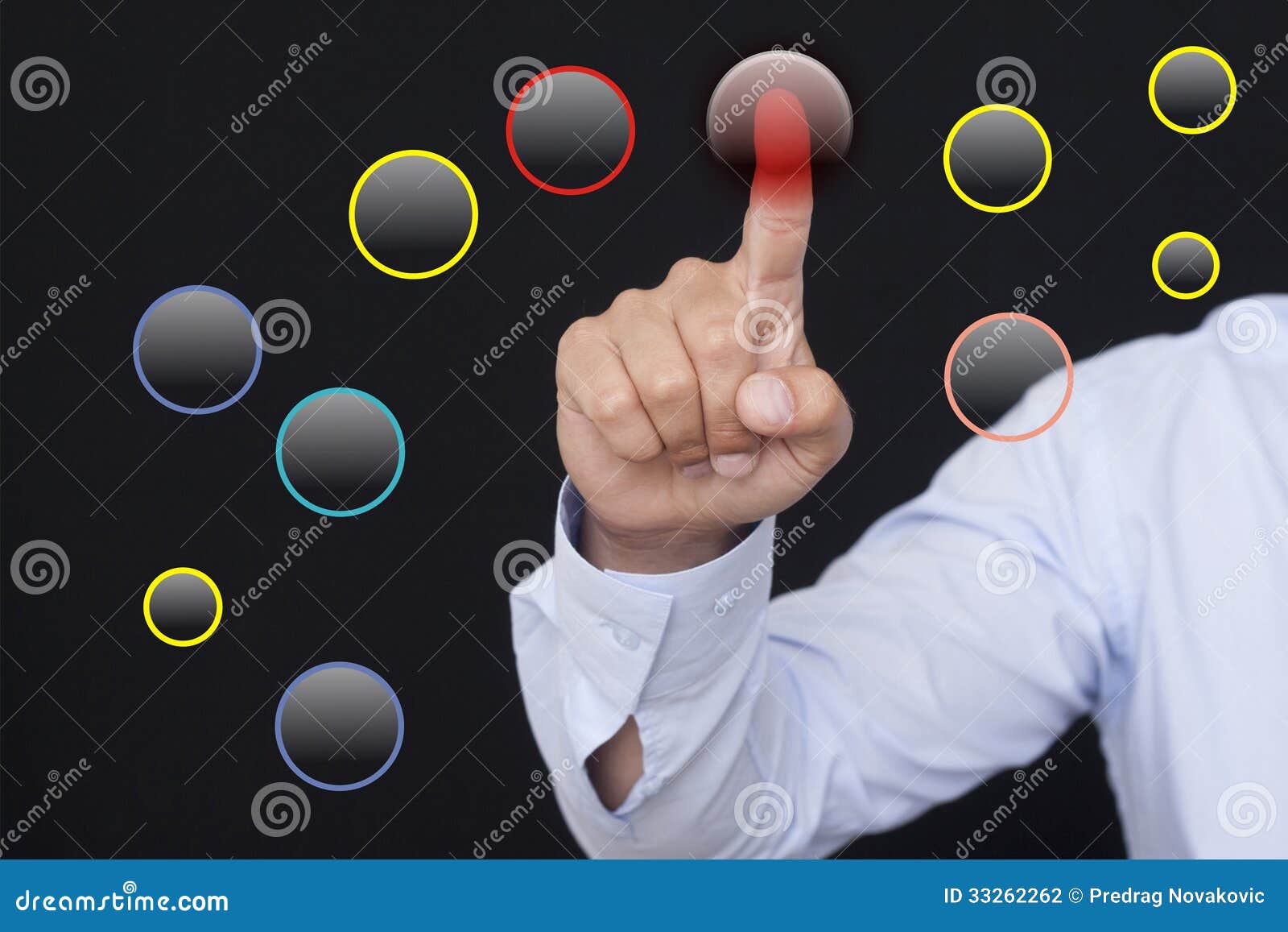 Appuyez sur le bouton photo stock. Image du fond, incrément - 33262262