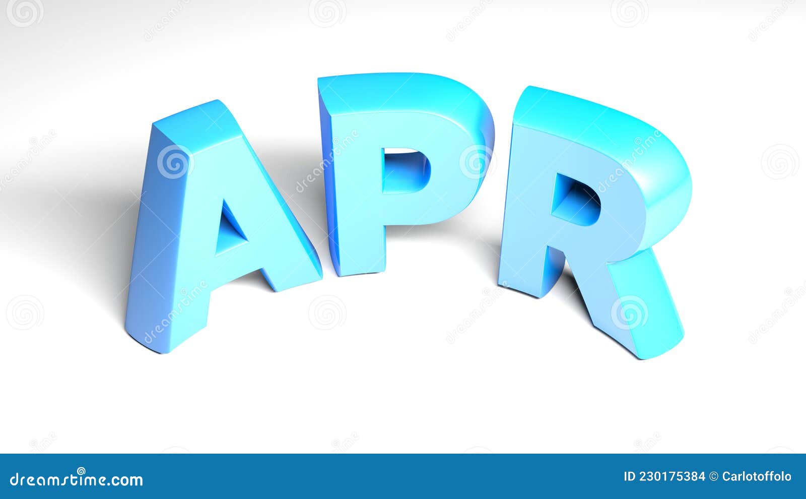 APR for APRIL Blue Write on White Background - 3D Rendering ...