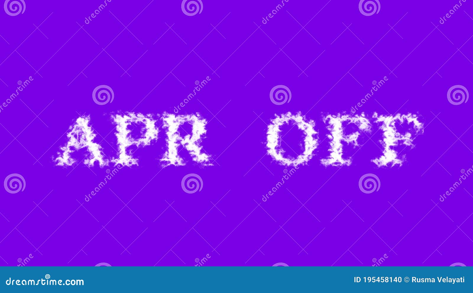 Apr Off Cloud Text Effect Violet Isolated Background Stock Illustration ...