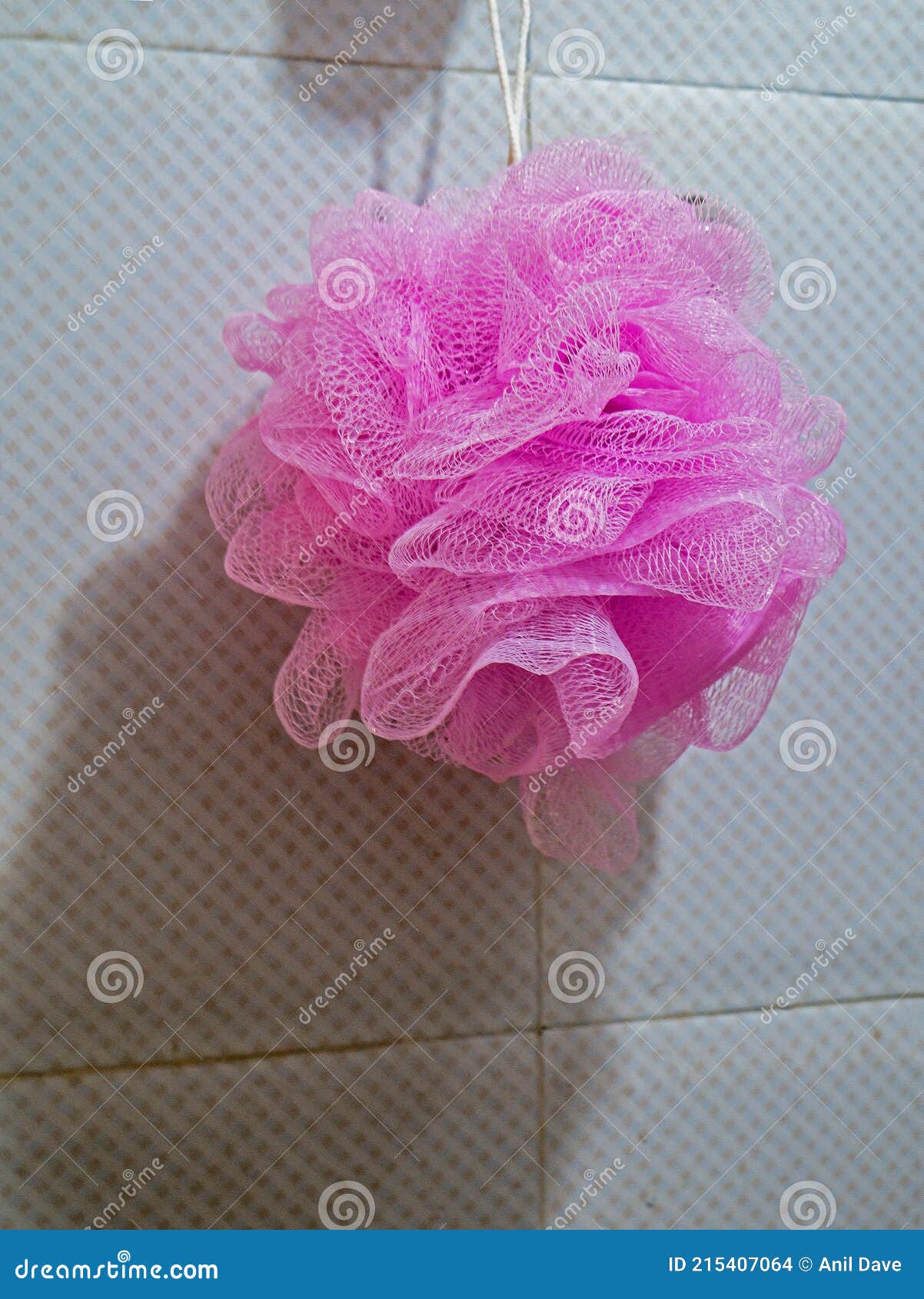 Pink Color Bath Shower Body Exfoliate Puff Sponge Mesh Net Ball