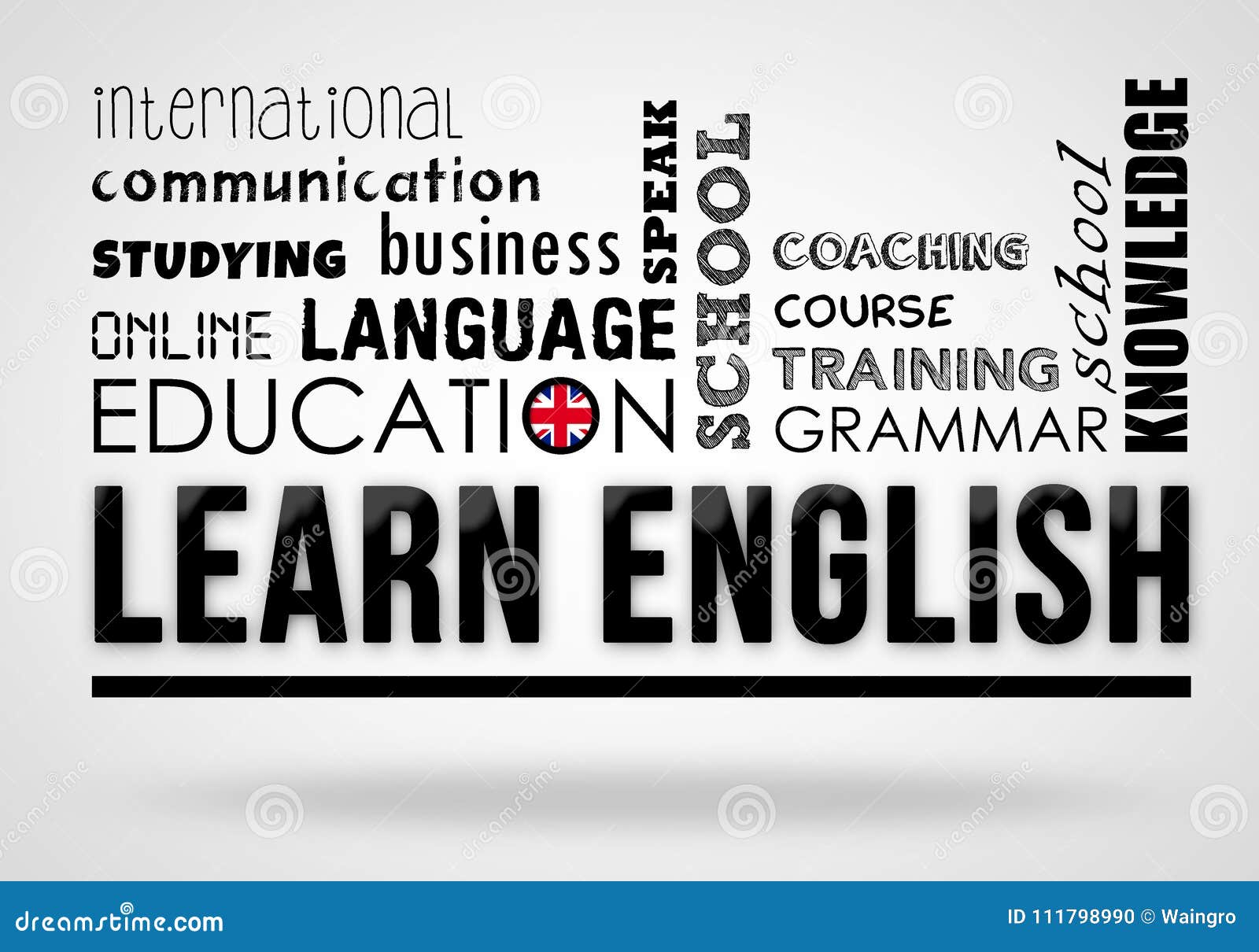 Aprenda El Inglés - Concepto Del Collage Stock de ilustración ...