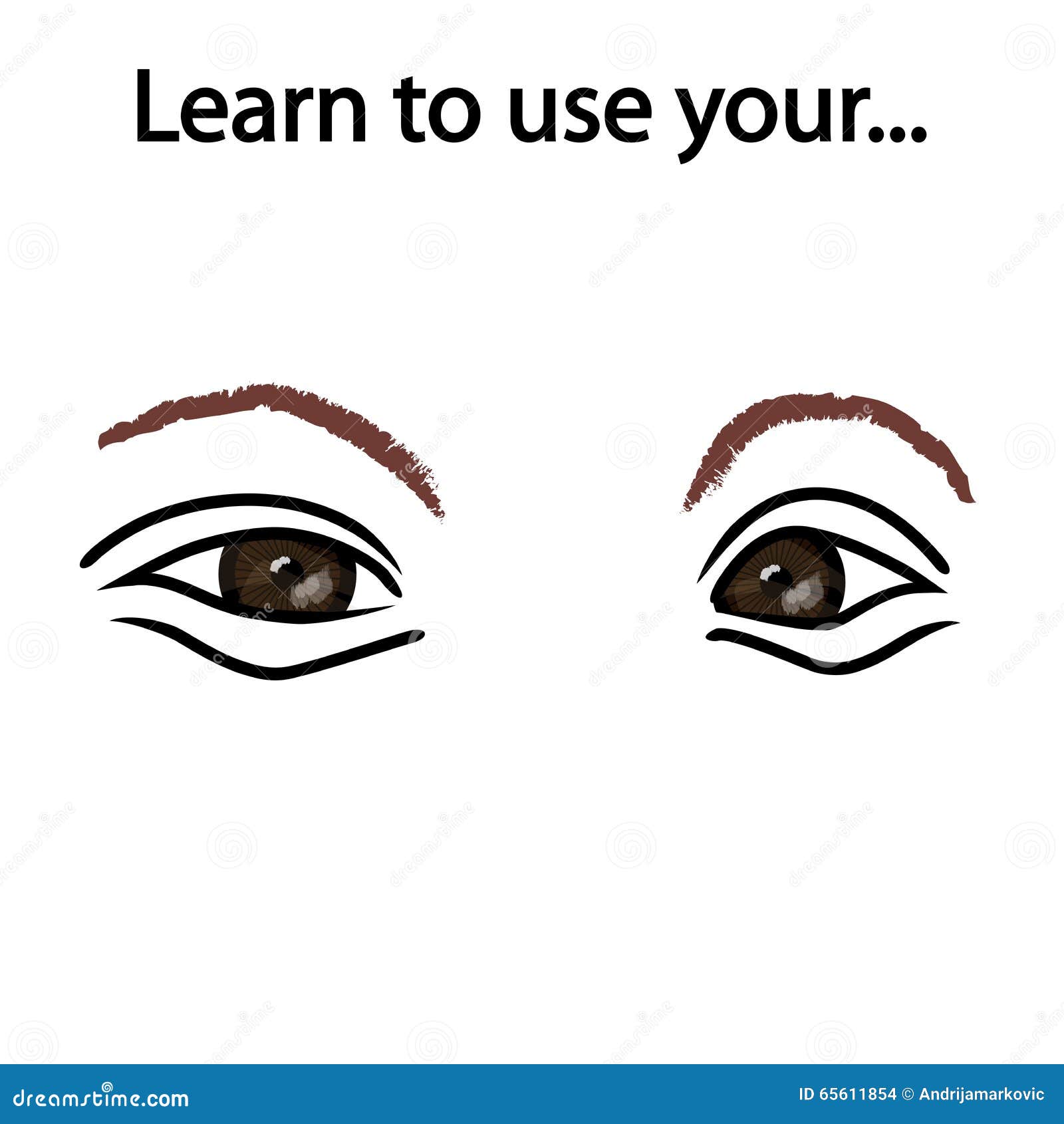 Aprenda observar ilustración del vector. Ilustración de parte - 65611854