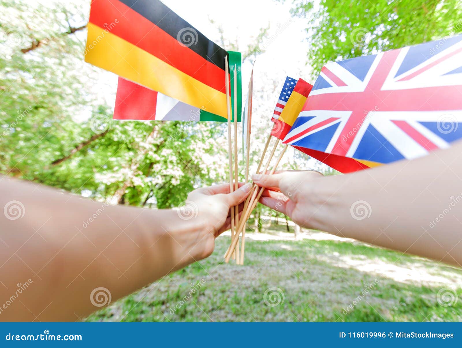 Aprendizaje De Banderas Del International De Las Idiomas Foto de ...