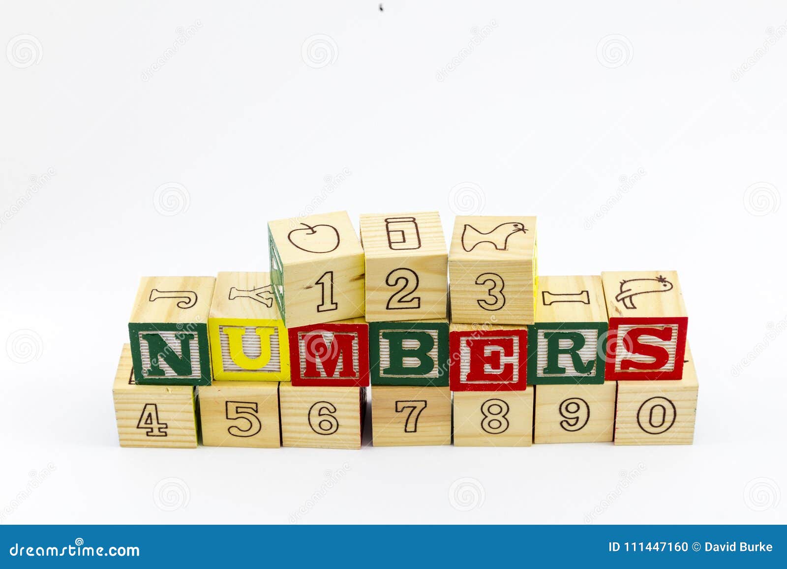 Aprendizaje De Cuenta De Los Números De Bloques 123 Foto de archivo ...
