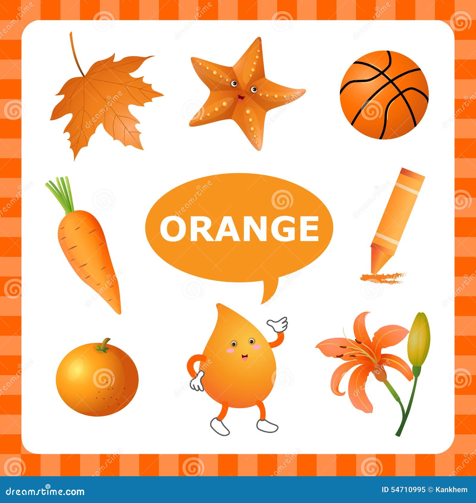 Aprendizaje de Orangecolor ilustración del vector. Ilustración de hoja ...