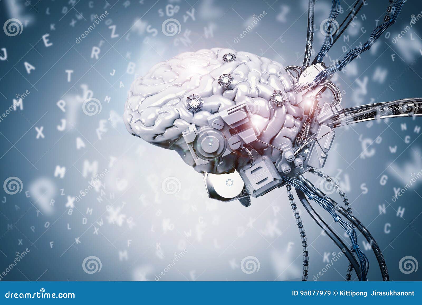 Aprendizaje Del Cerebro Del Robot Imagen de archivo - Imagen de ...