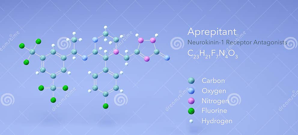Aprepitant Molecule, Molecular Structures, Fosaprepitant, 3d Model ...
