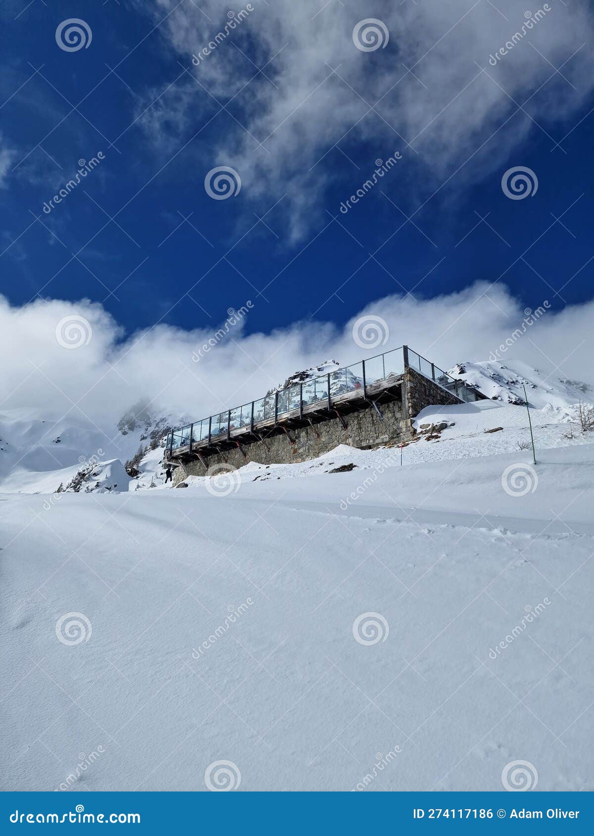 Apres Ski Bar on Ski Slope Mountain Stock Photo - Image of clouds ...