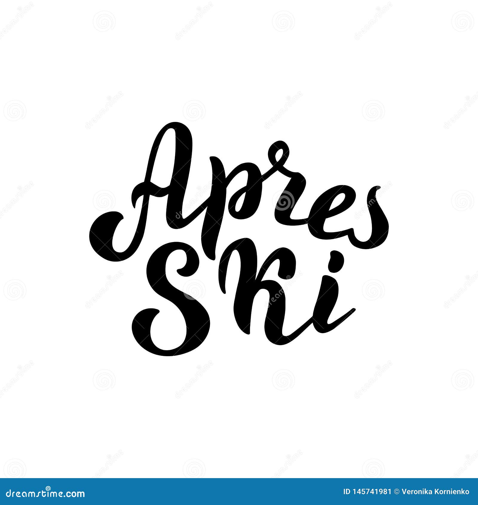 Apres Ski Hand Written Poster. Stock Vector - Illustration of sign ...