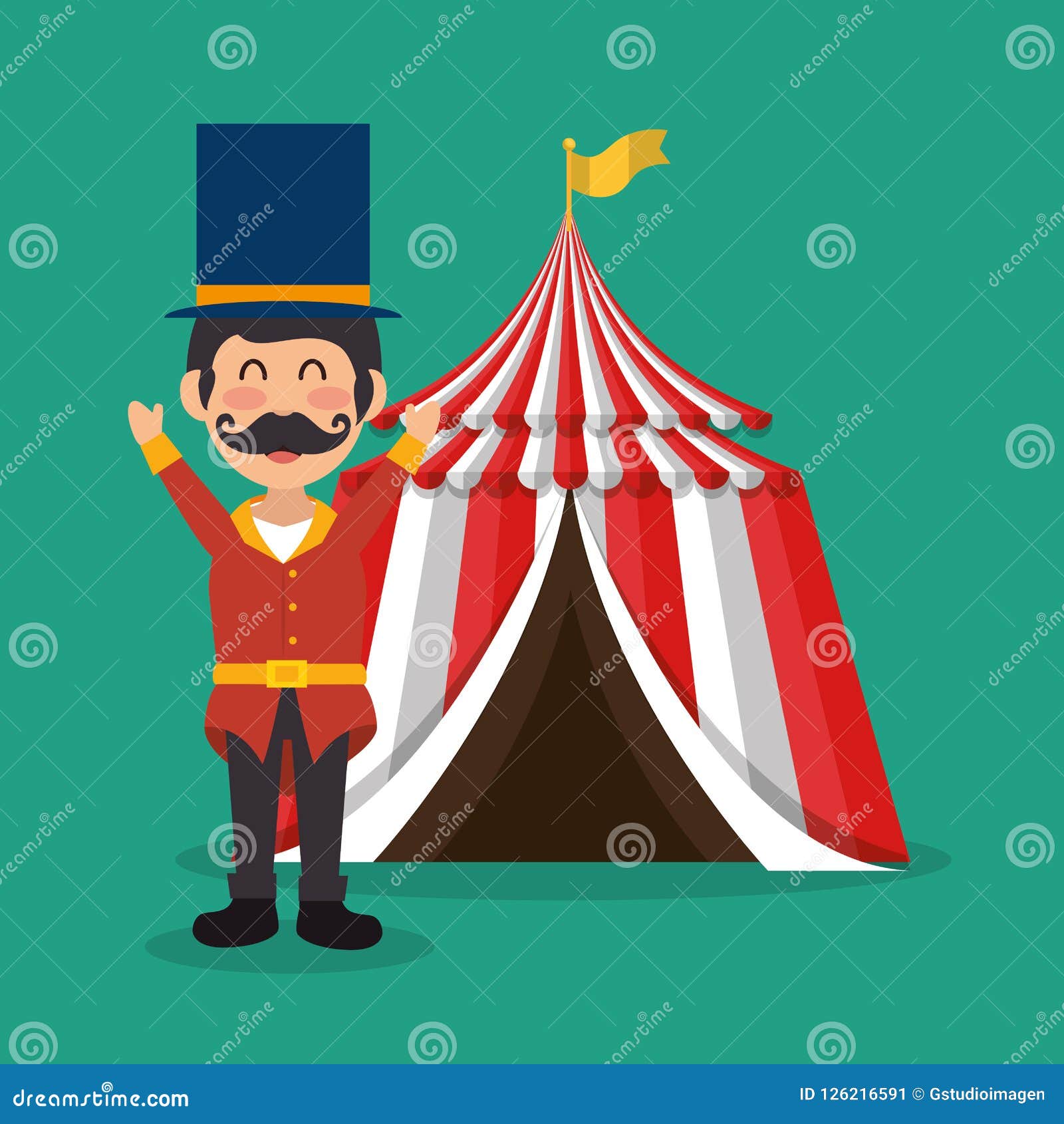 Apresentador Do Circo Com Barraca Ilustração do Vetor - Ilustração de ...