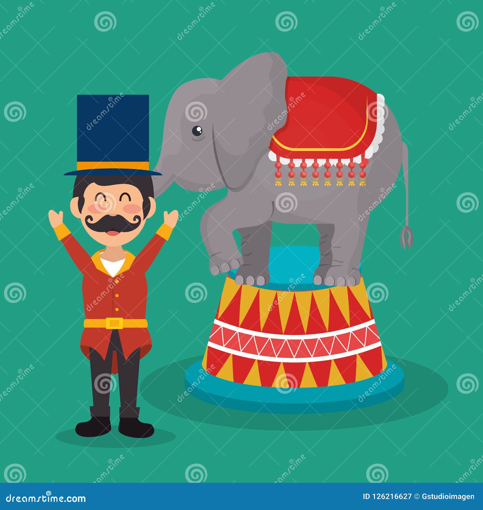 Apresentador Do Circo Com Elefante Ilustração do Vetor - Ilustração de ...