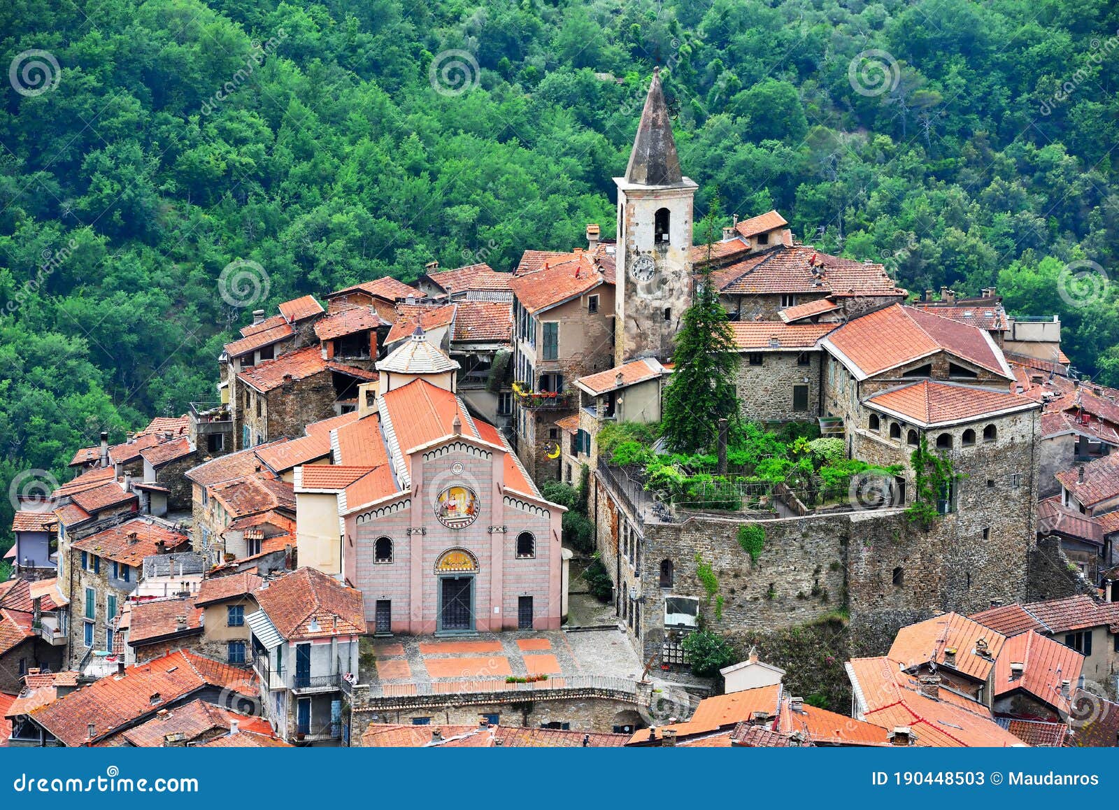 Apricale imperia italy stock image. Image of panorama - 190448503