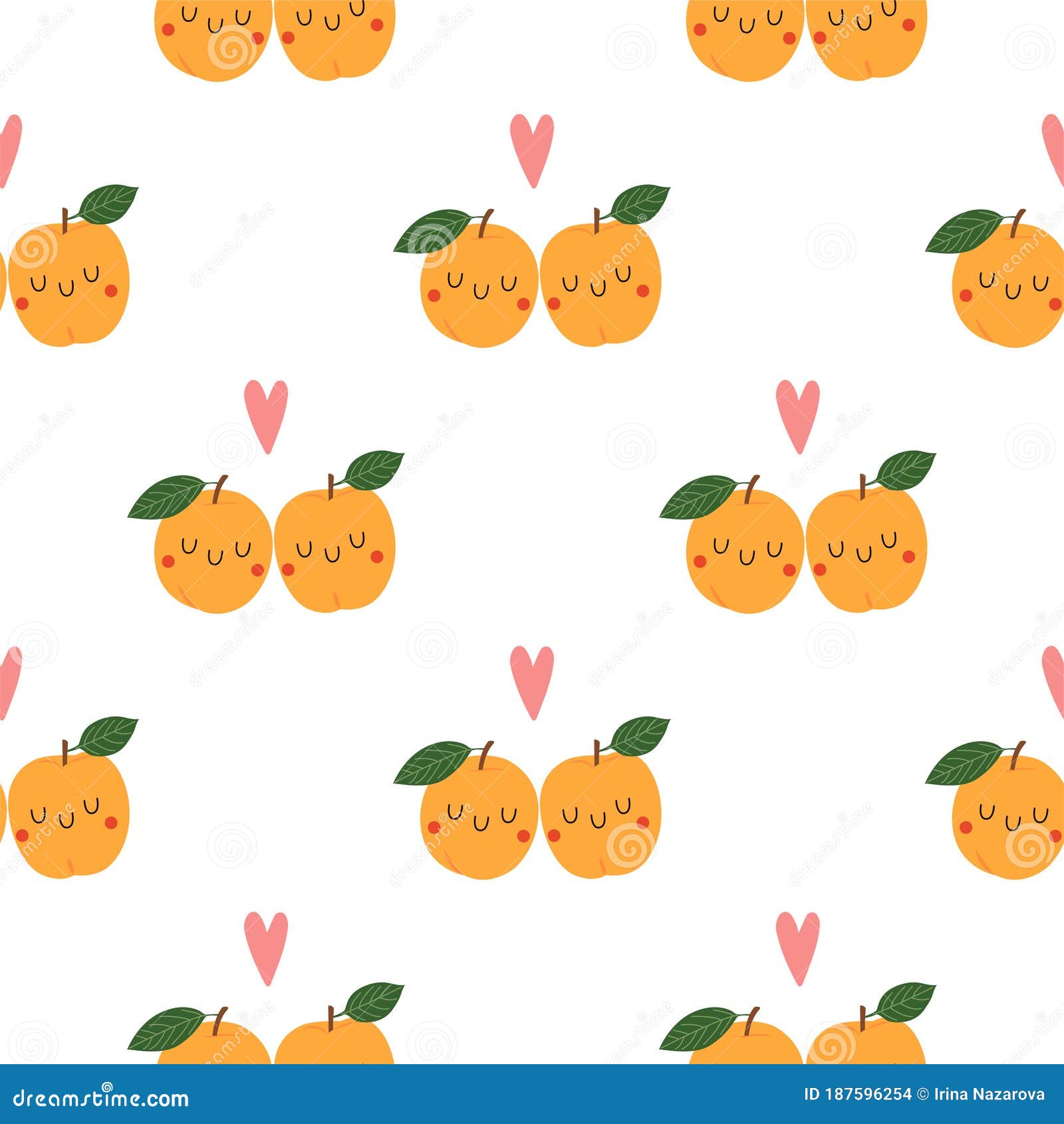 Kawaii Cartoon Apricot in Love Stock Vector - Illustration of gardening ...