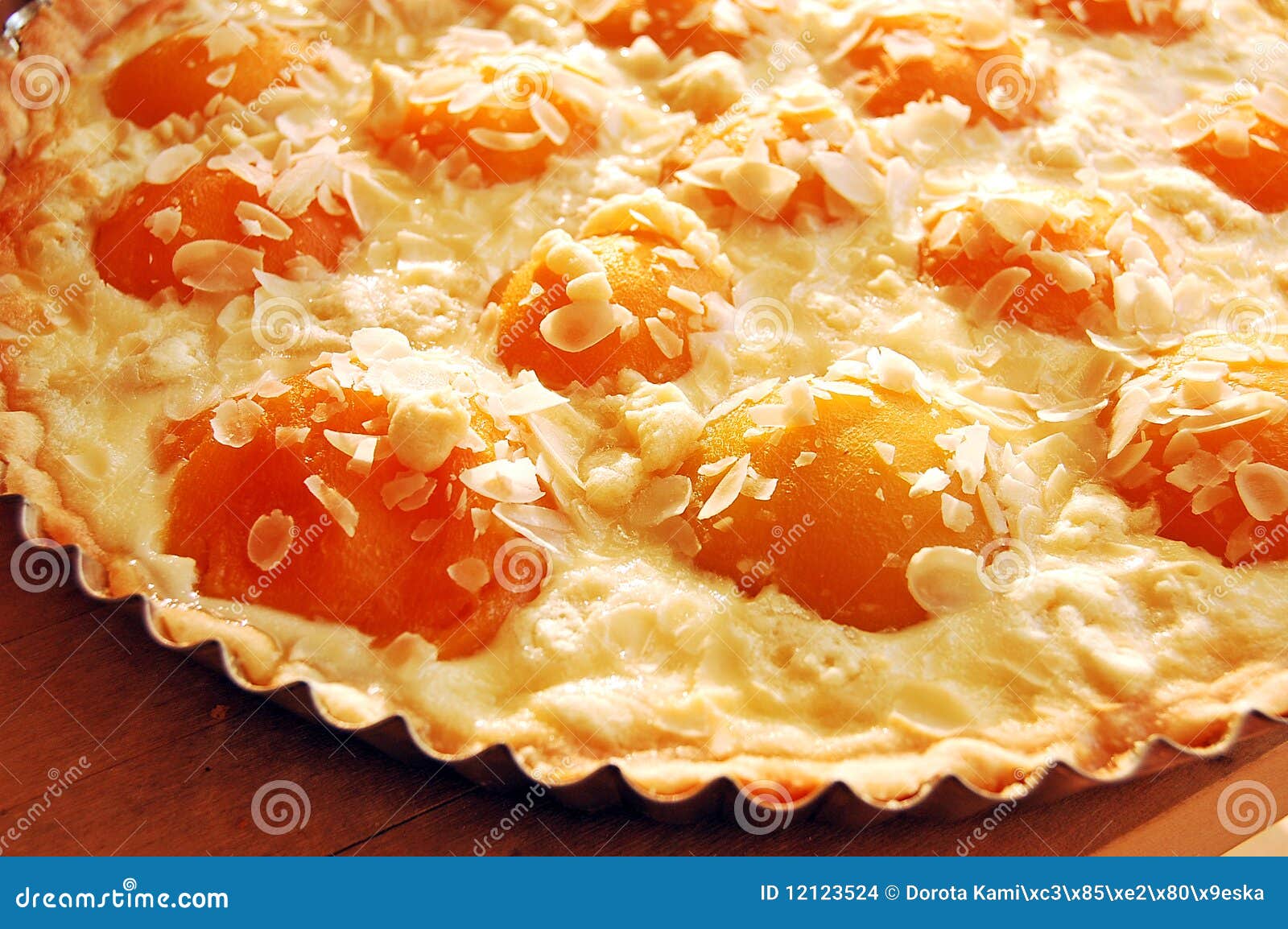Apricot and almond tart stock photo. Image of apricots - 12123524