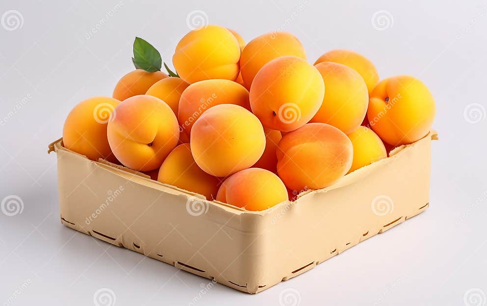Apricot Box on Transparent Background -Generative Ai Stock Illustration ...