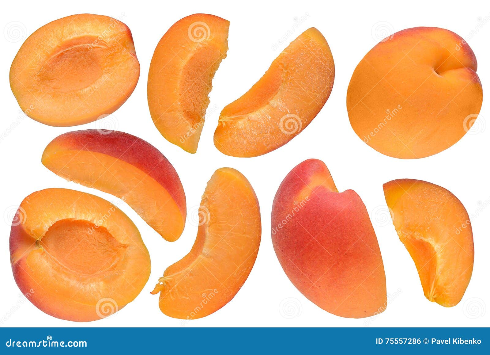 Apricot cut set stock photo. Image of food, fresh, market - 75557286