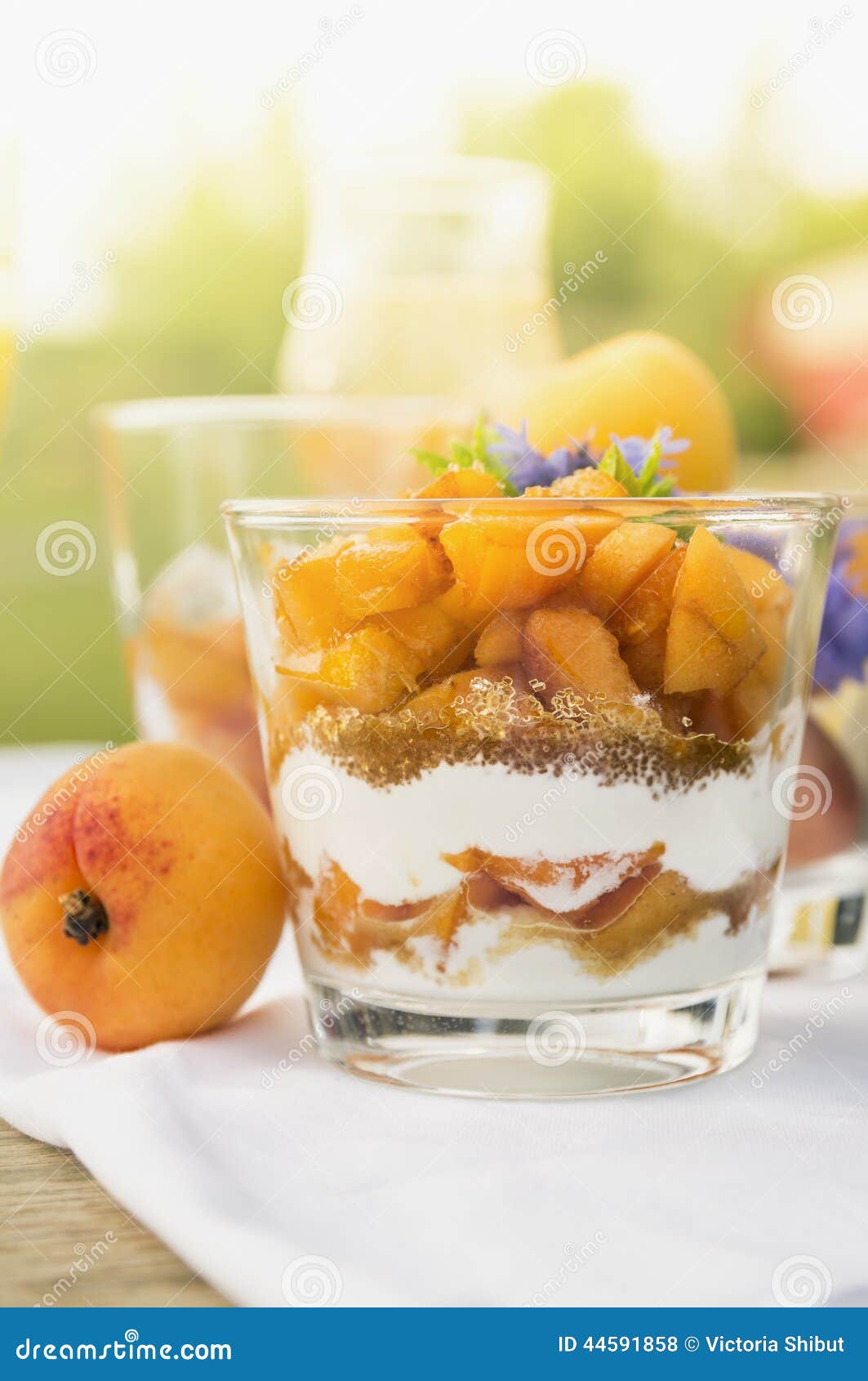 Apricot Dessert with Yogurt Stock Photo - Image of glass, fresh: 44591858