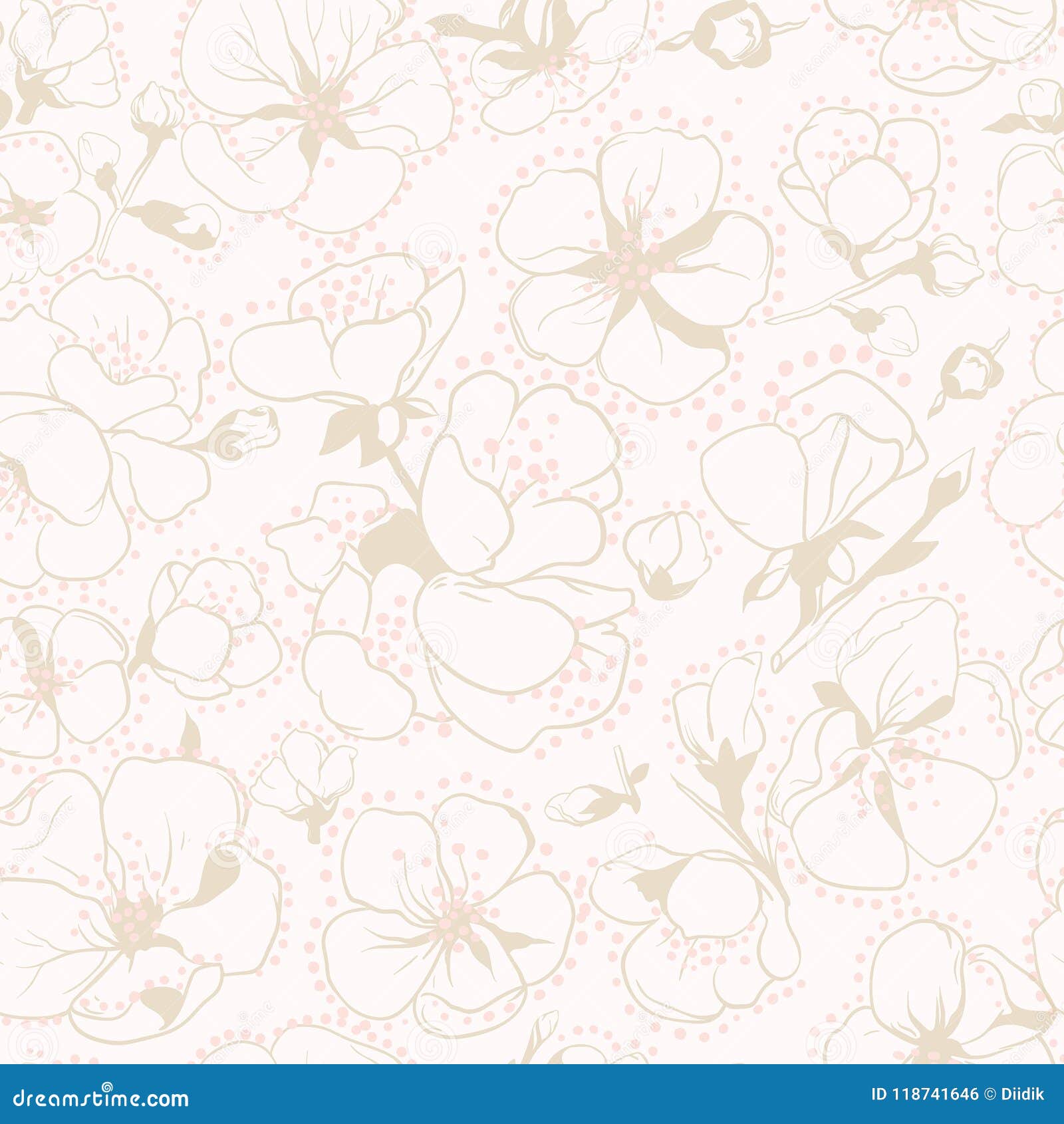 Apricot flowers pattern stock vector. Illustration of japanese - 118741646