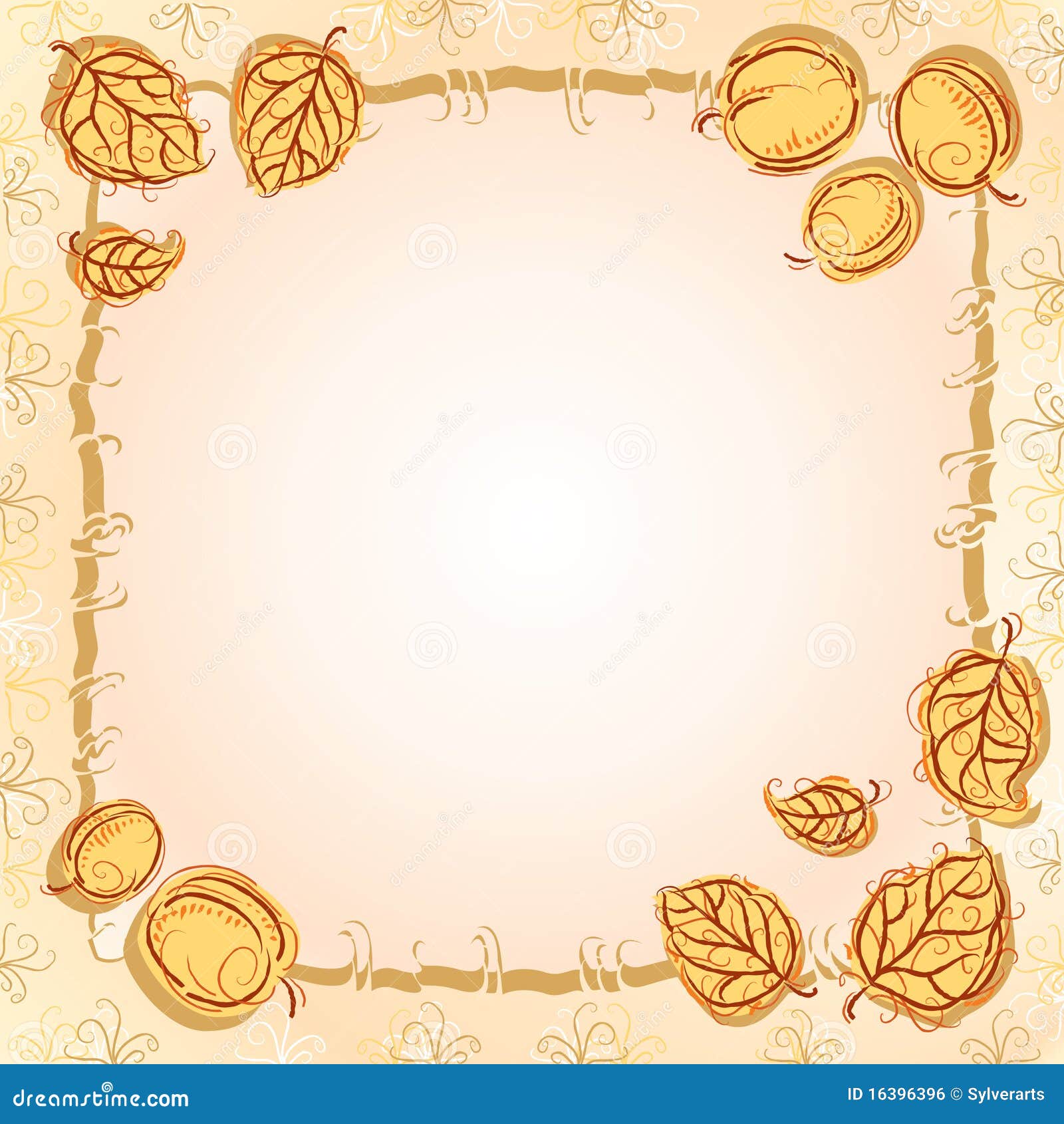 Apricot frame stock vector. Illustration of drawing, frame - 16396396