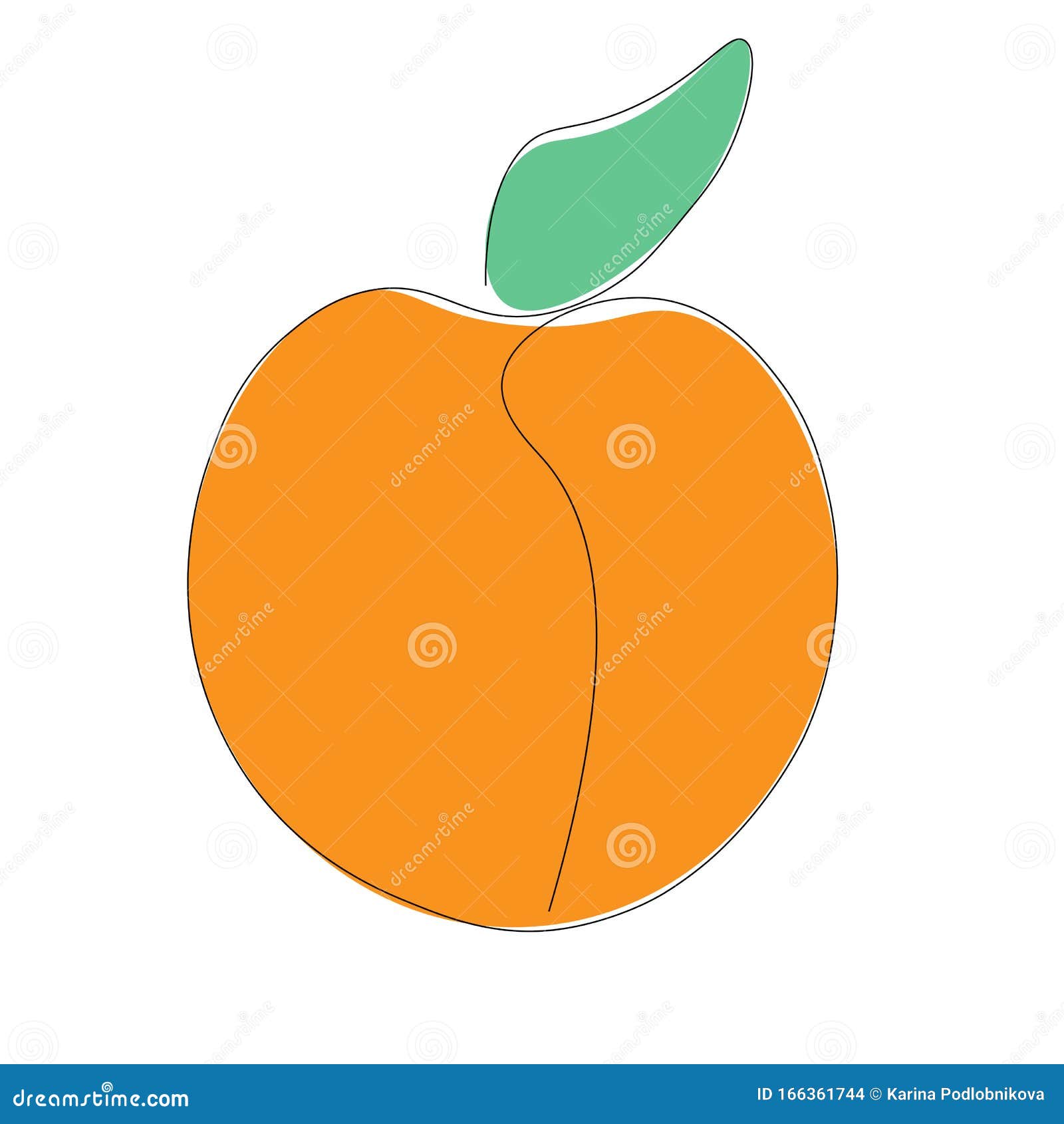 Apricot Fruit One Line Drawing Vector Stock Vector - Illustration of ...
