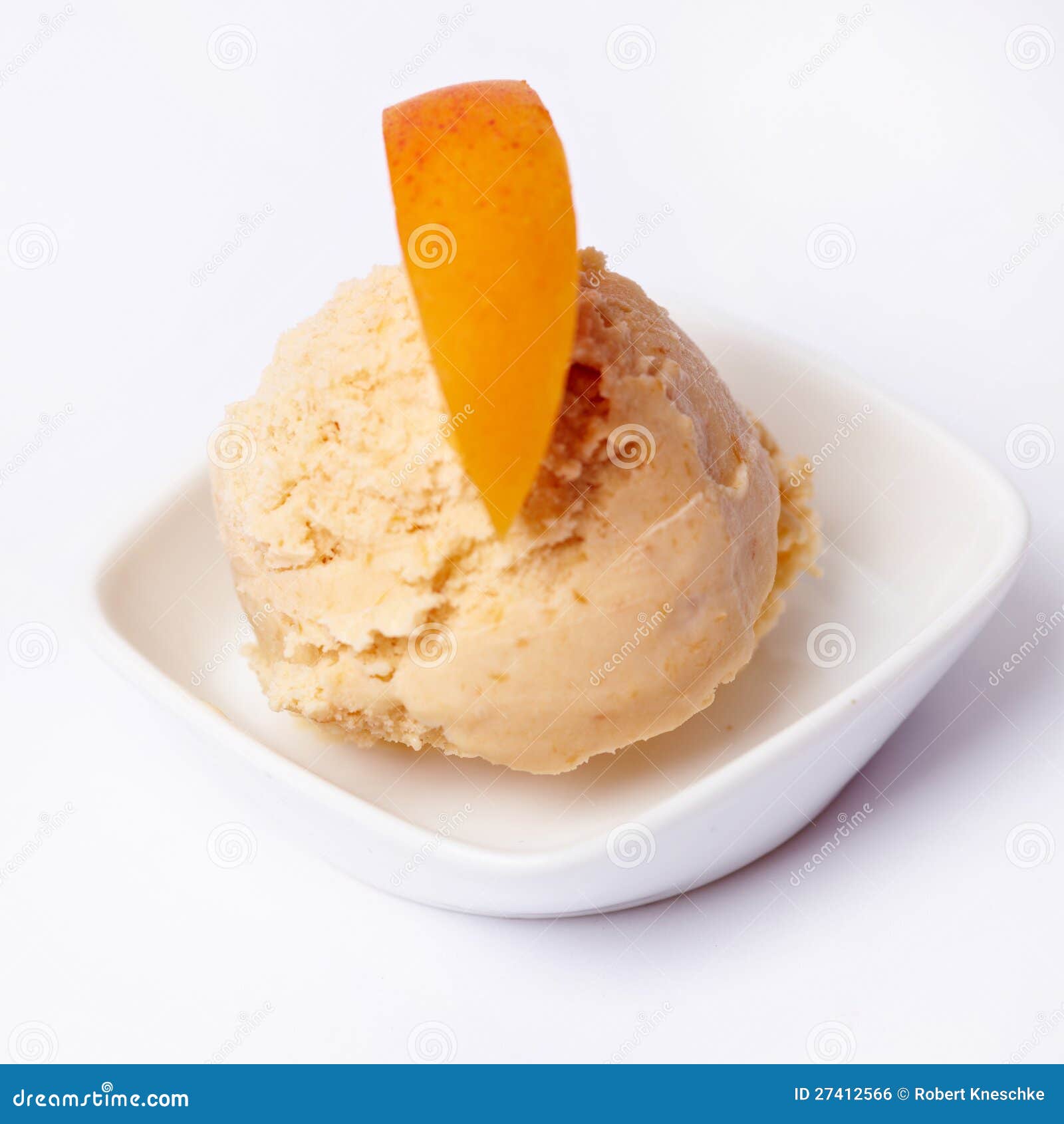 Apricot Ice Cream with Fresh Stock Photo - Image of cold, apricot: 27412566
