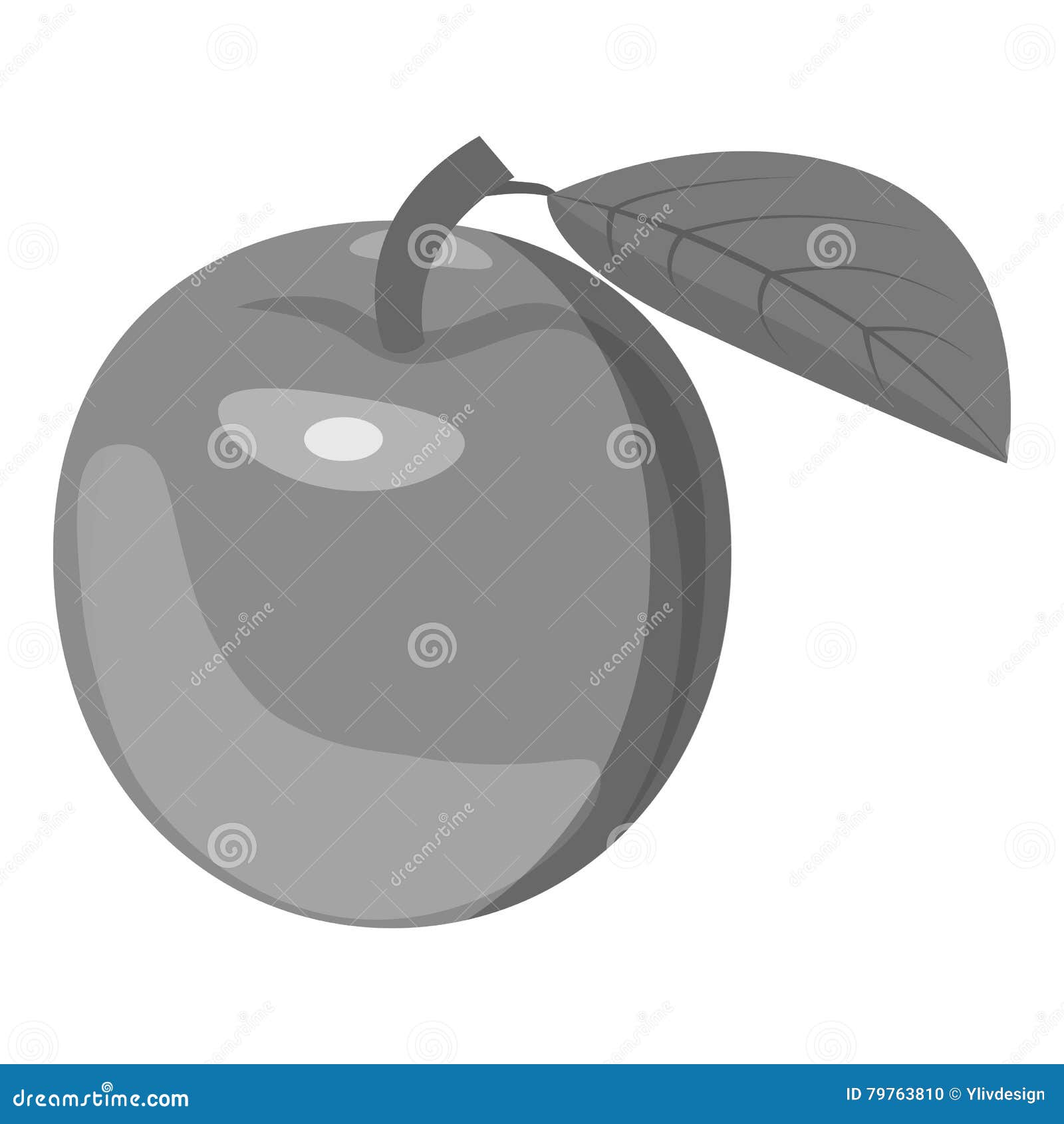 Apricot Icon, Gray Monochrome Style Stock Vector - Illustration of ...
