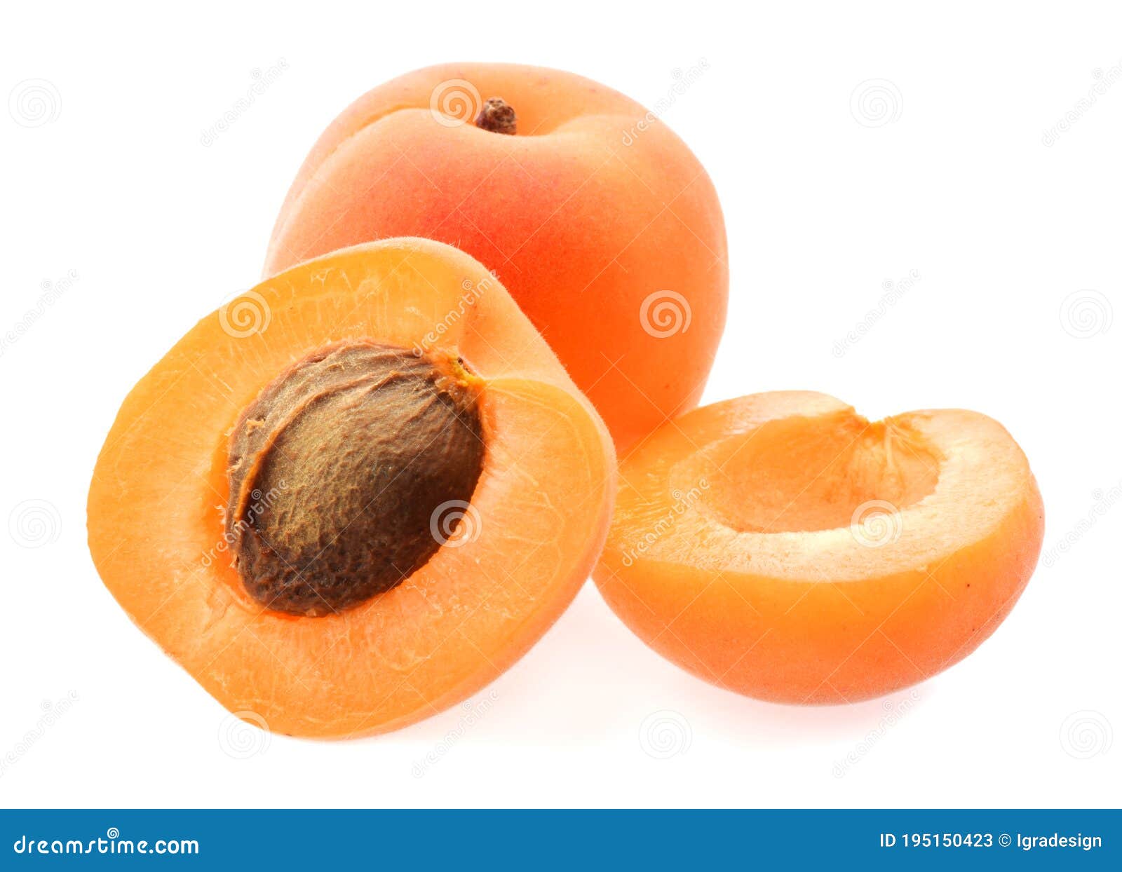 Apricot Half with Stone Isolated on White Stock Image - Image of ...